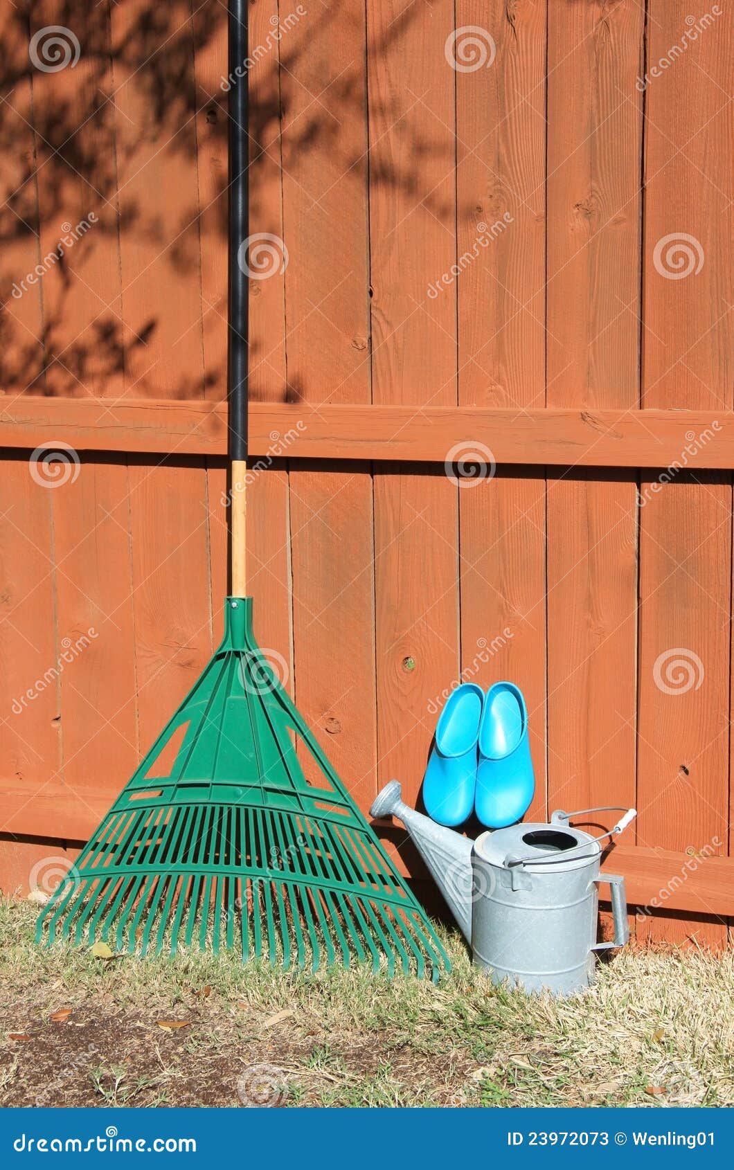 Garden tools on yard stock image. Image of background - 23972073