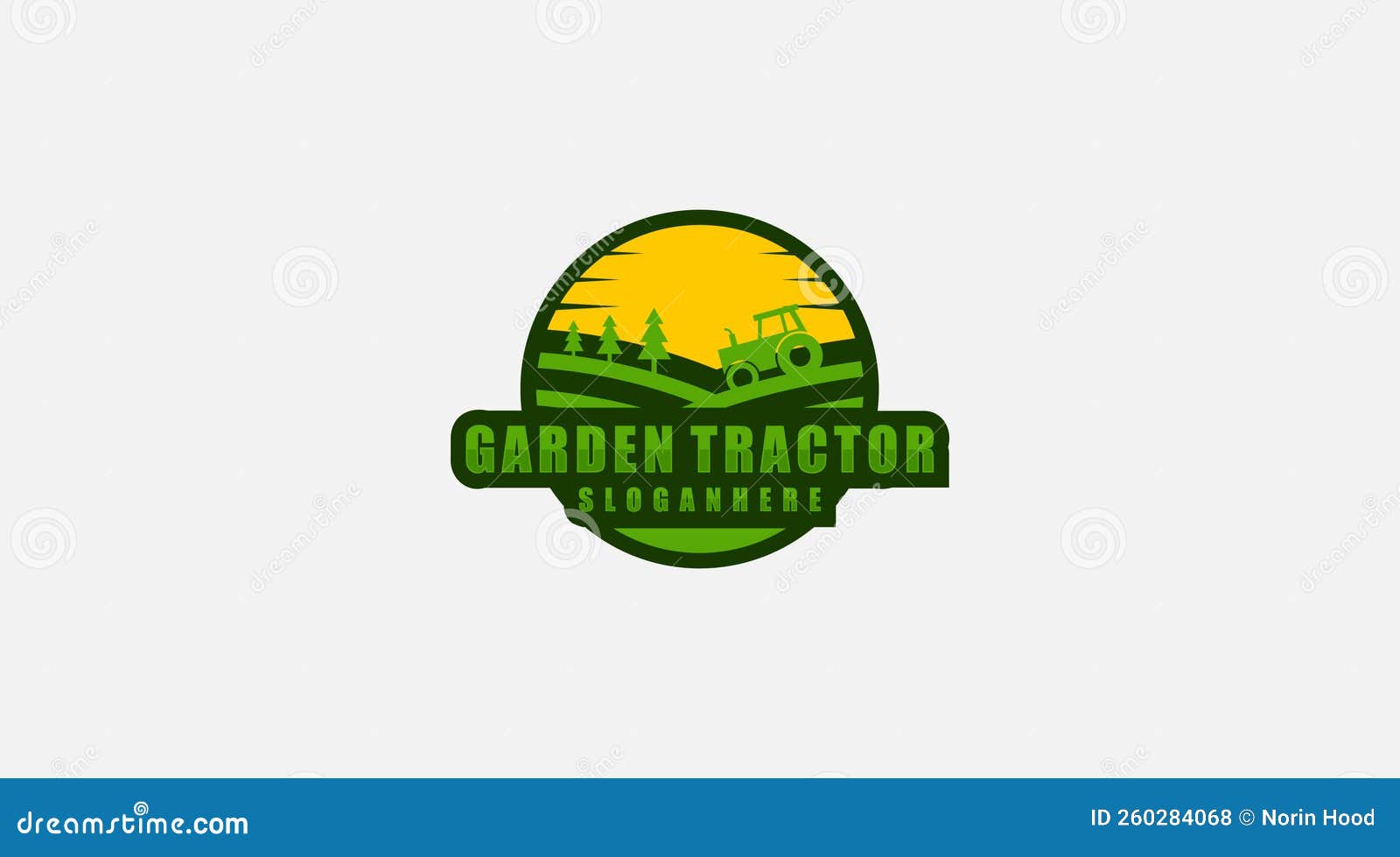 Garden Tractor Construction Machine Logo Design Template Vector. Stock ...