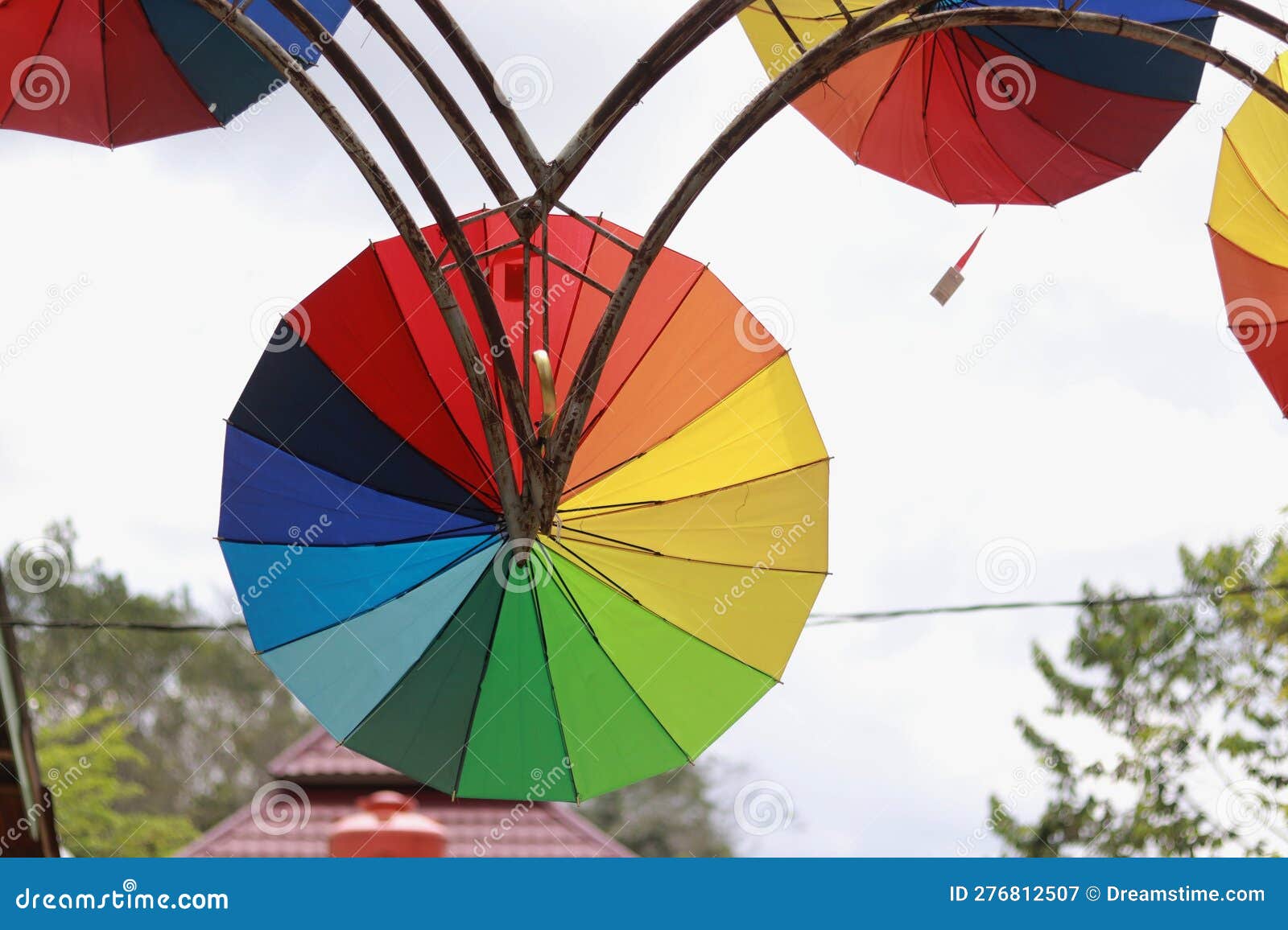 Garden Umbrella, Umbrella with Colorful Design Editorial Photography ...
