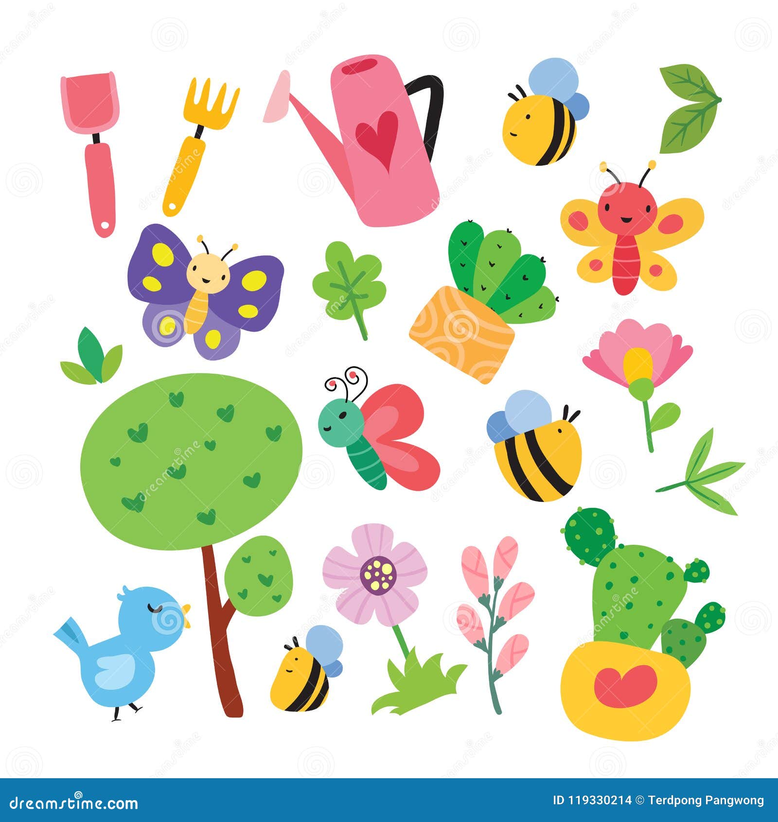 Garden Vector Collection Design Stock Illustration - Illustration of ...