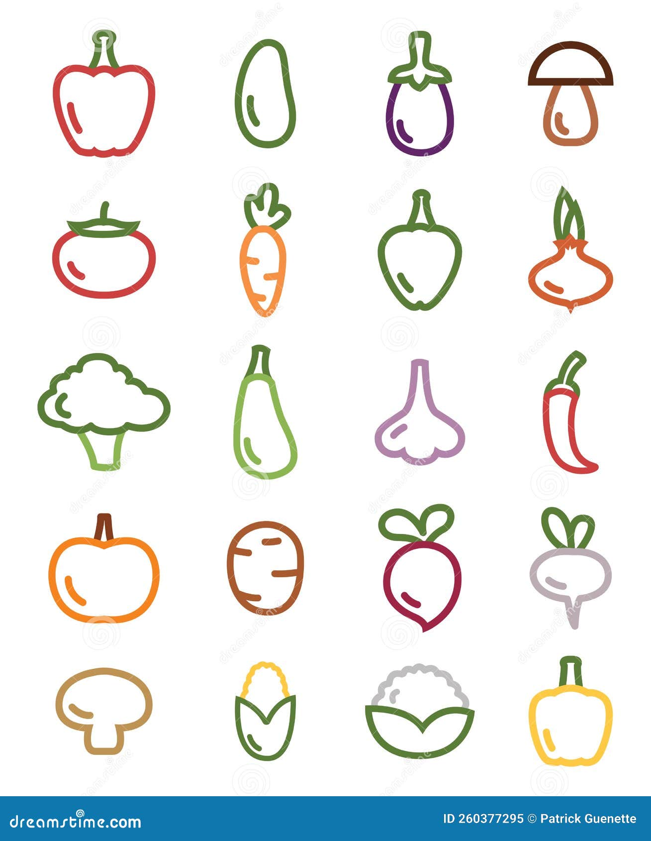 Garden vegetables, icon stock vector. Illustration of zucchini - 260377295