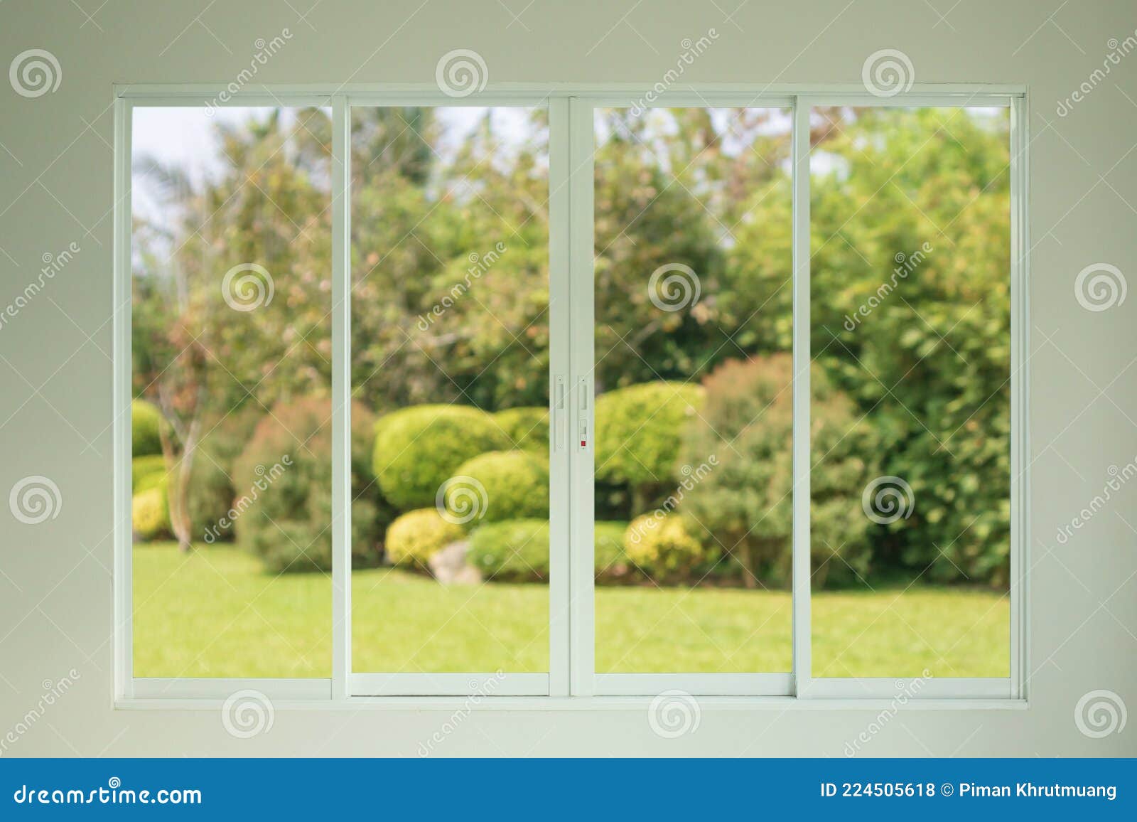 Garden View Outside through the Window Stock Photo - Image of ...