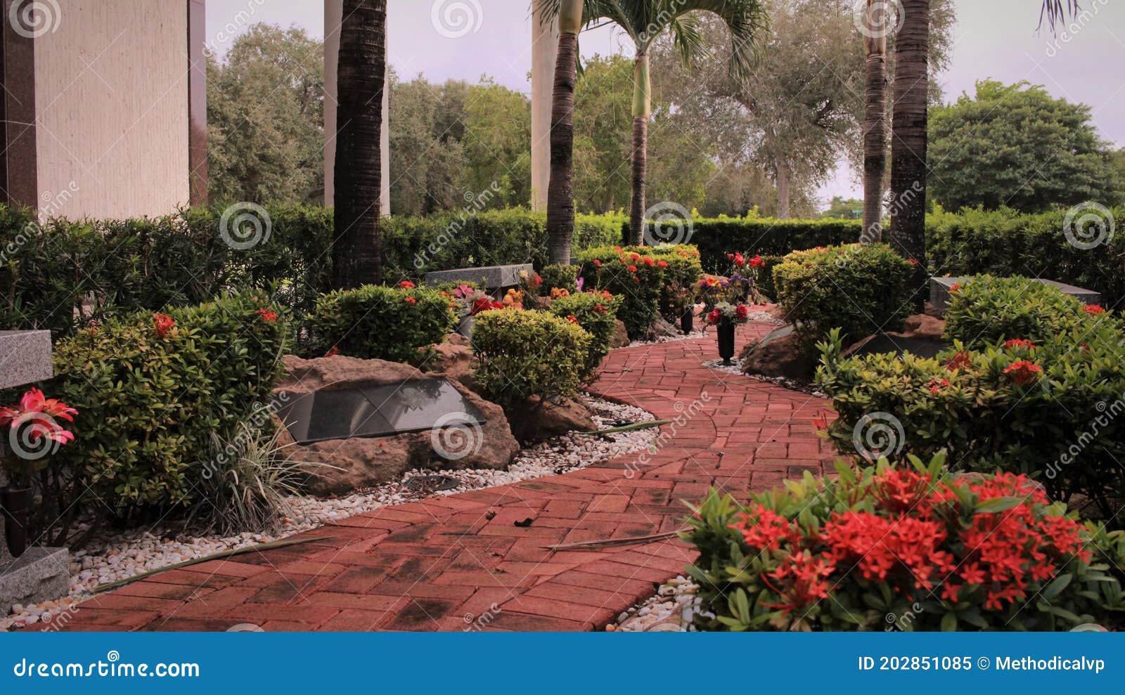 Garden Walk through at Cemetery Stock Image - Image of photographed ...