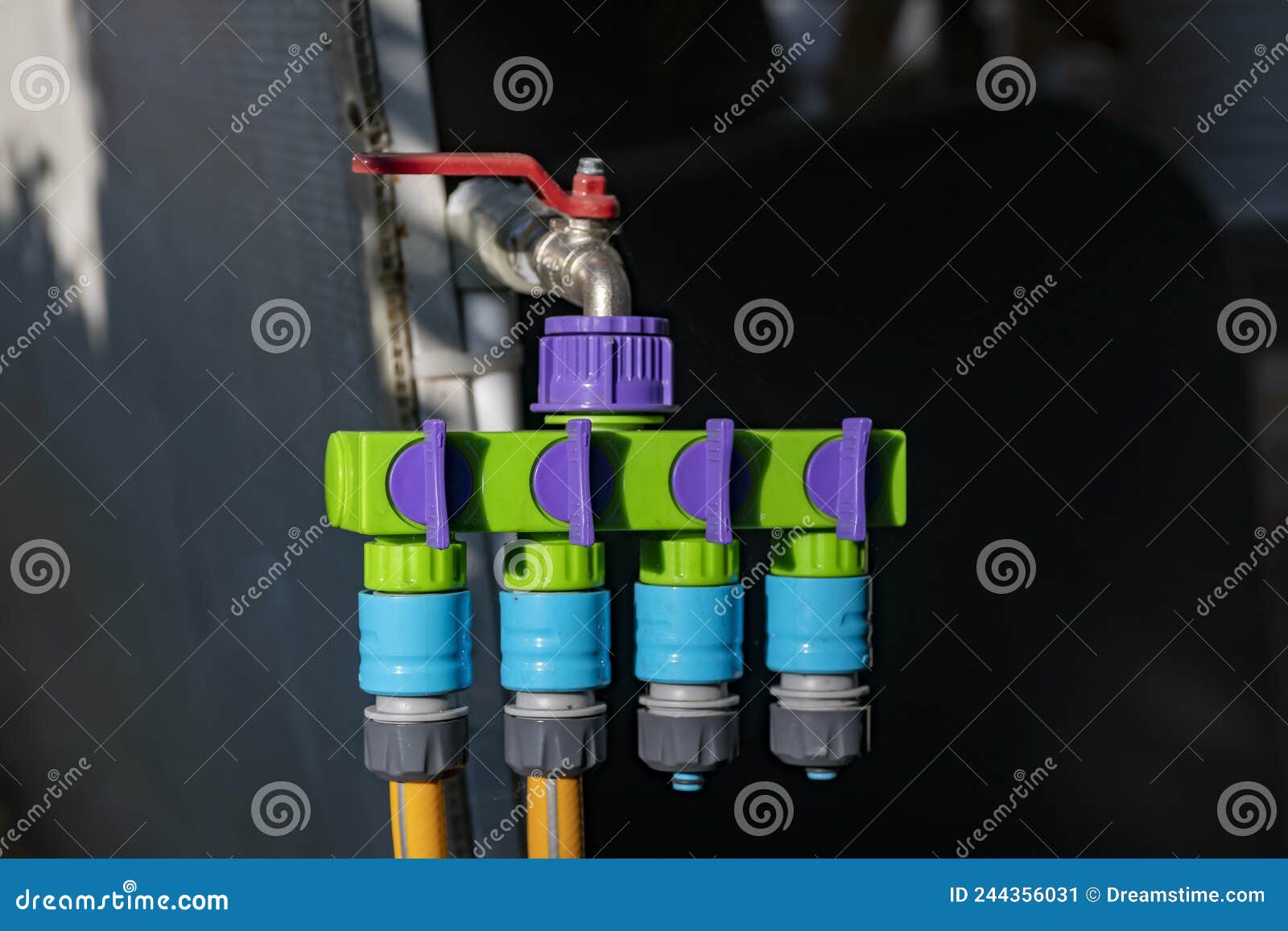 Garden Water Distributor with Adjustable Valves. Stock Image - Image of ...