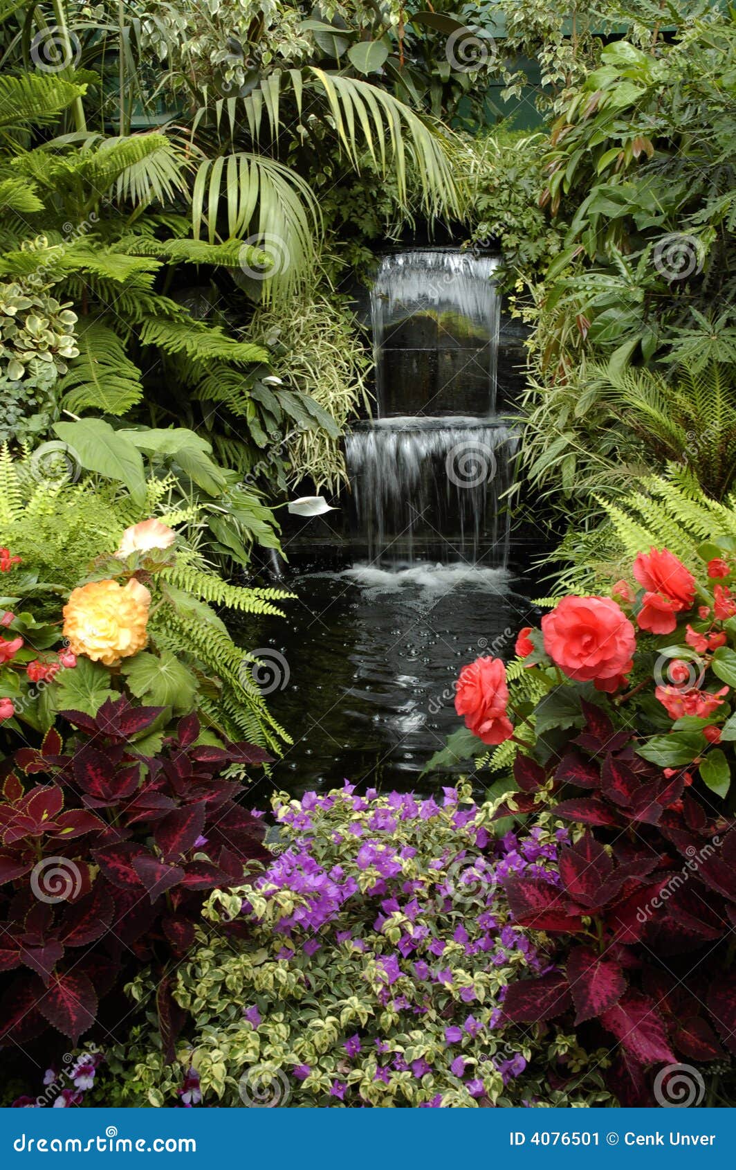 The Garden and Waterfall stock image. Image of canada - 4076501