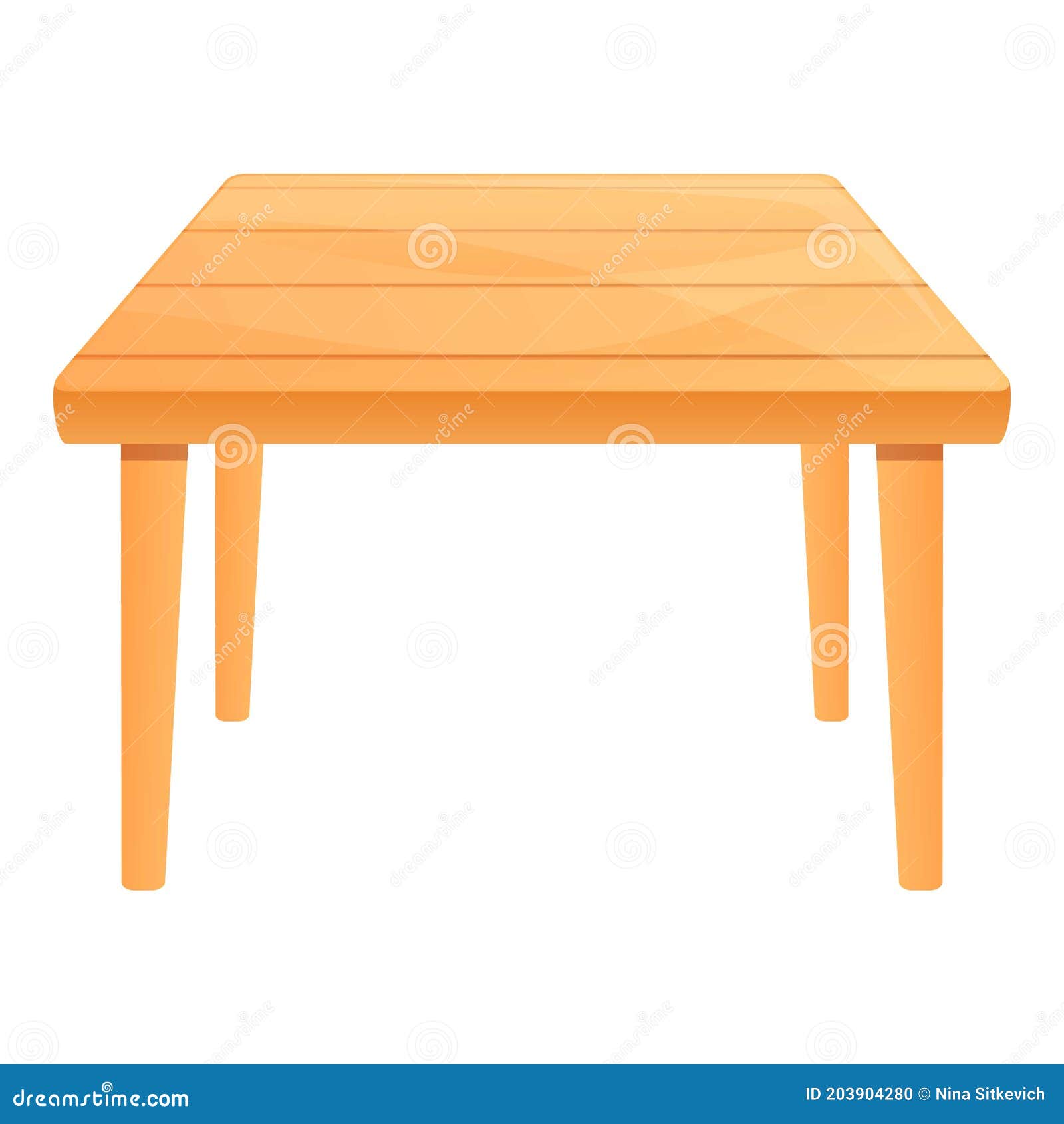 Garden Wood Table Icon, Cartoon Style Stock Vector - Illustration of ...