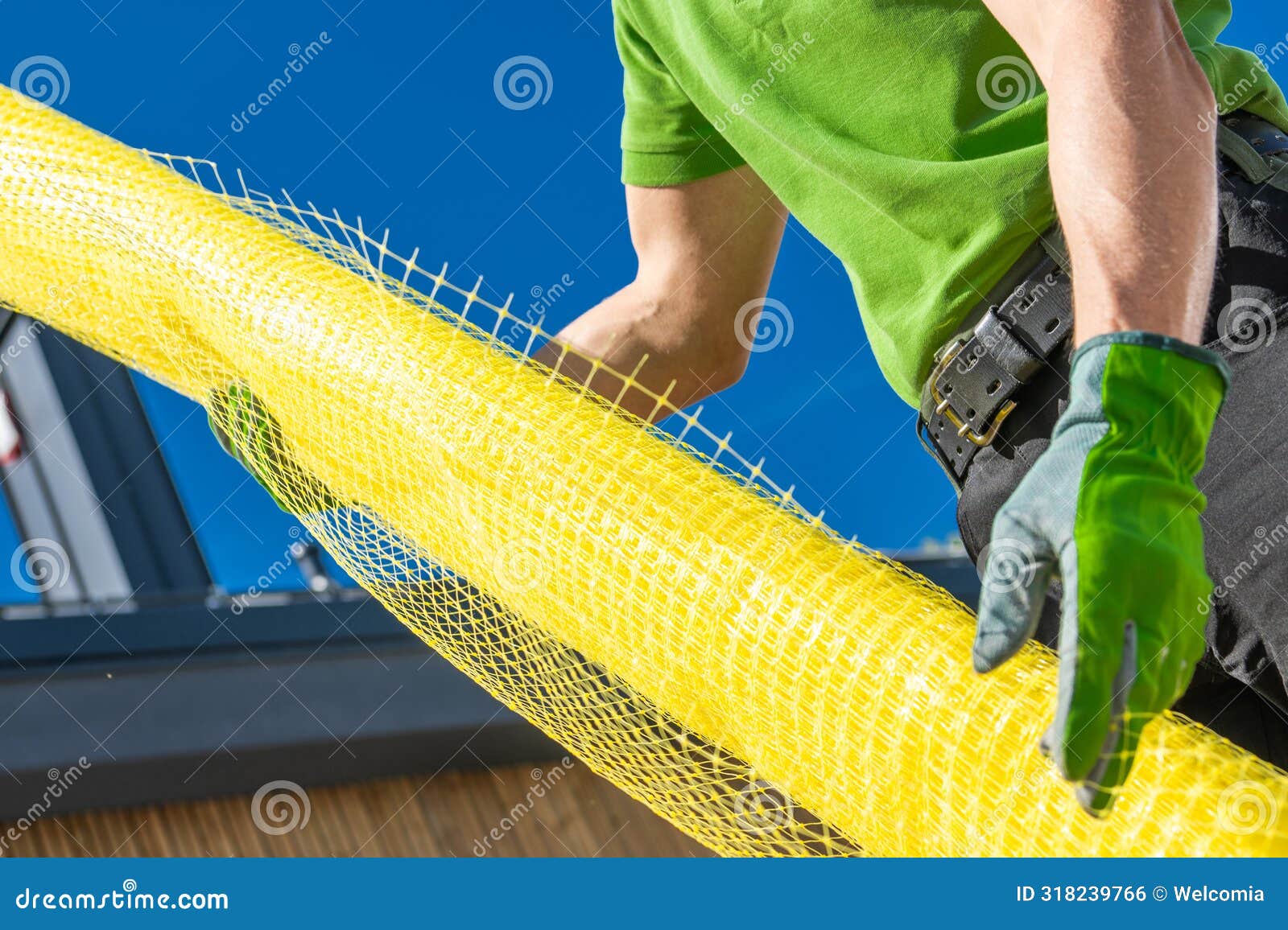 Garden Worker Installing Mole Repellent Netting Stock Photo - Image of ...