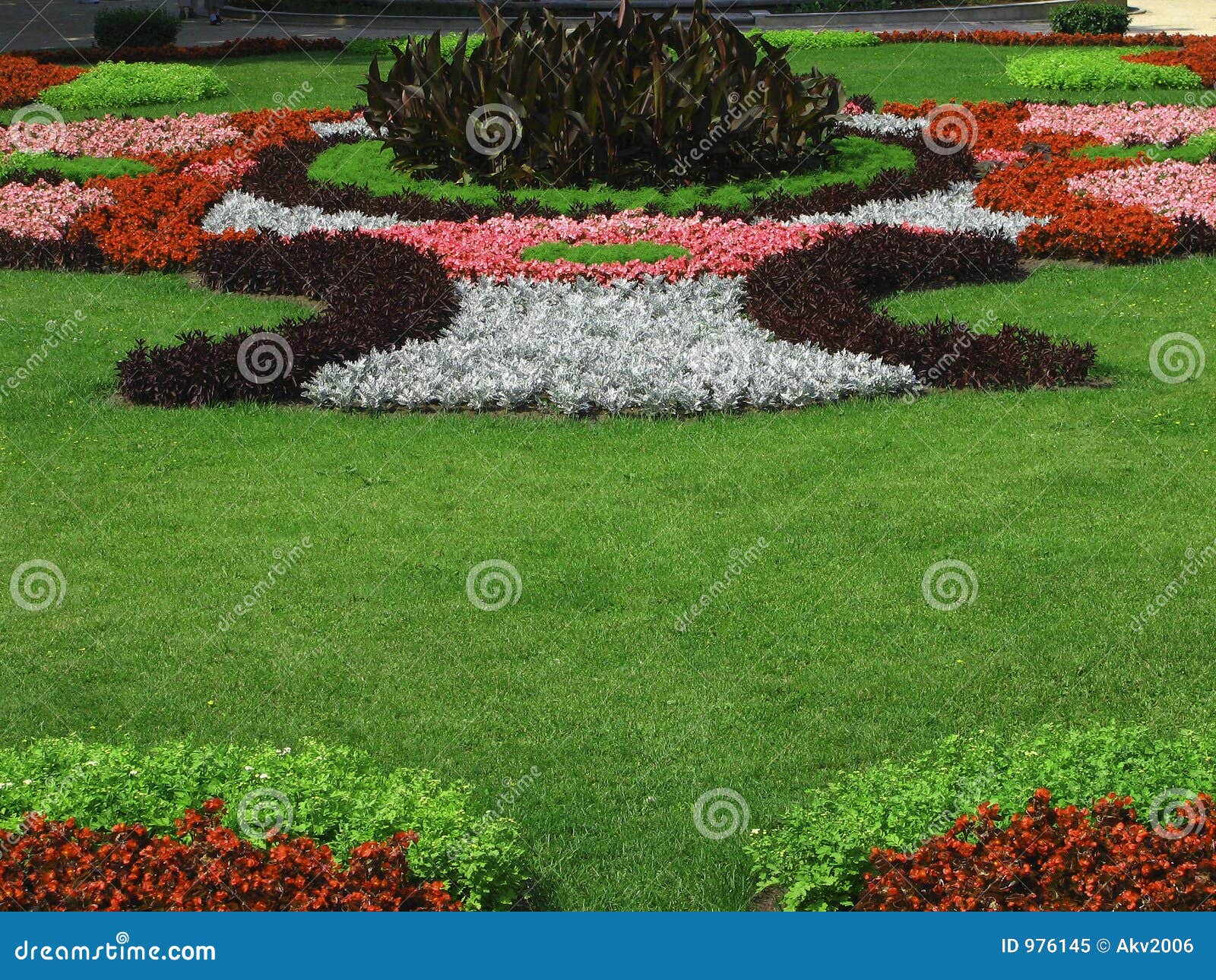Garden Wtih Flower Composition Stock Image - Image of flowers, artwork ...