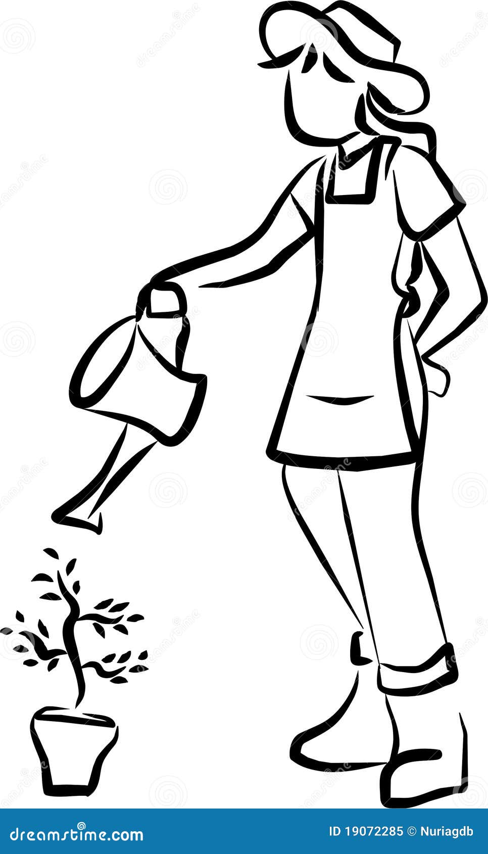 Gardener stock vector. Illustration of watering, field - 19072285