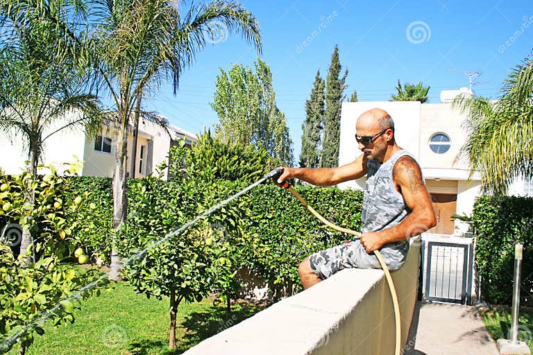Gardener stock image. Image of fence, home, bush, middle - 22609563