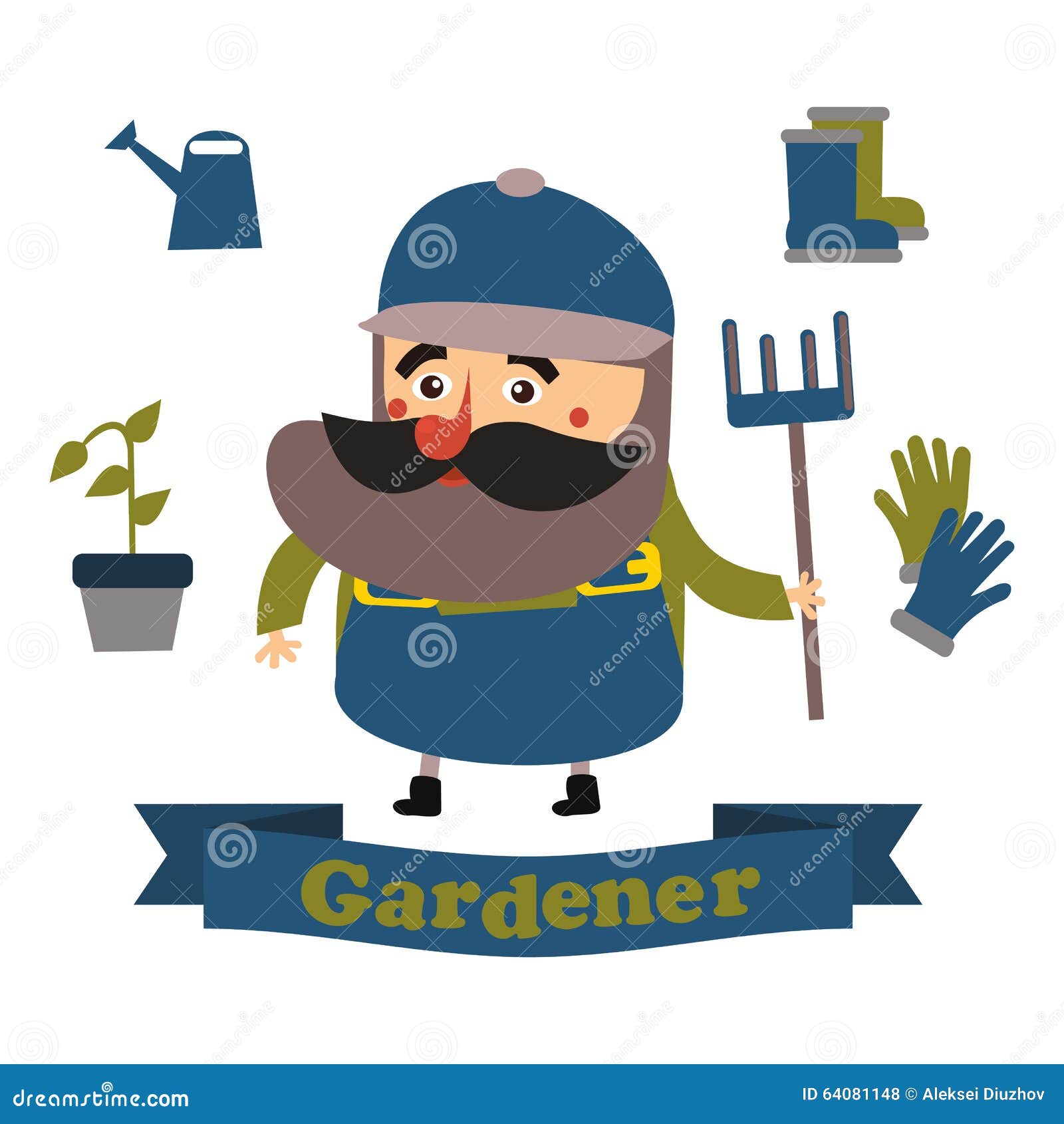 Gardener Flat Icons in Format. Stock Illustration - Illustration of ...