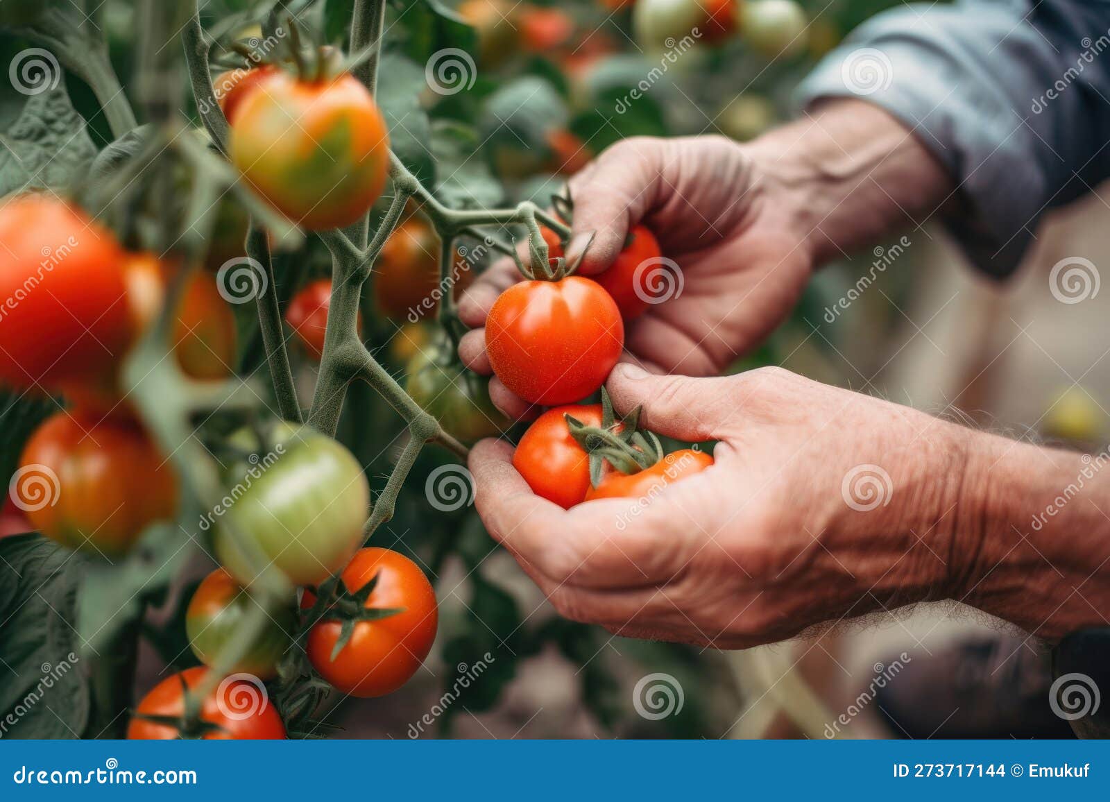 Gardener Hand Pick Red Tomato Generative Ai Stock Illustration ...