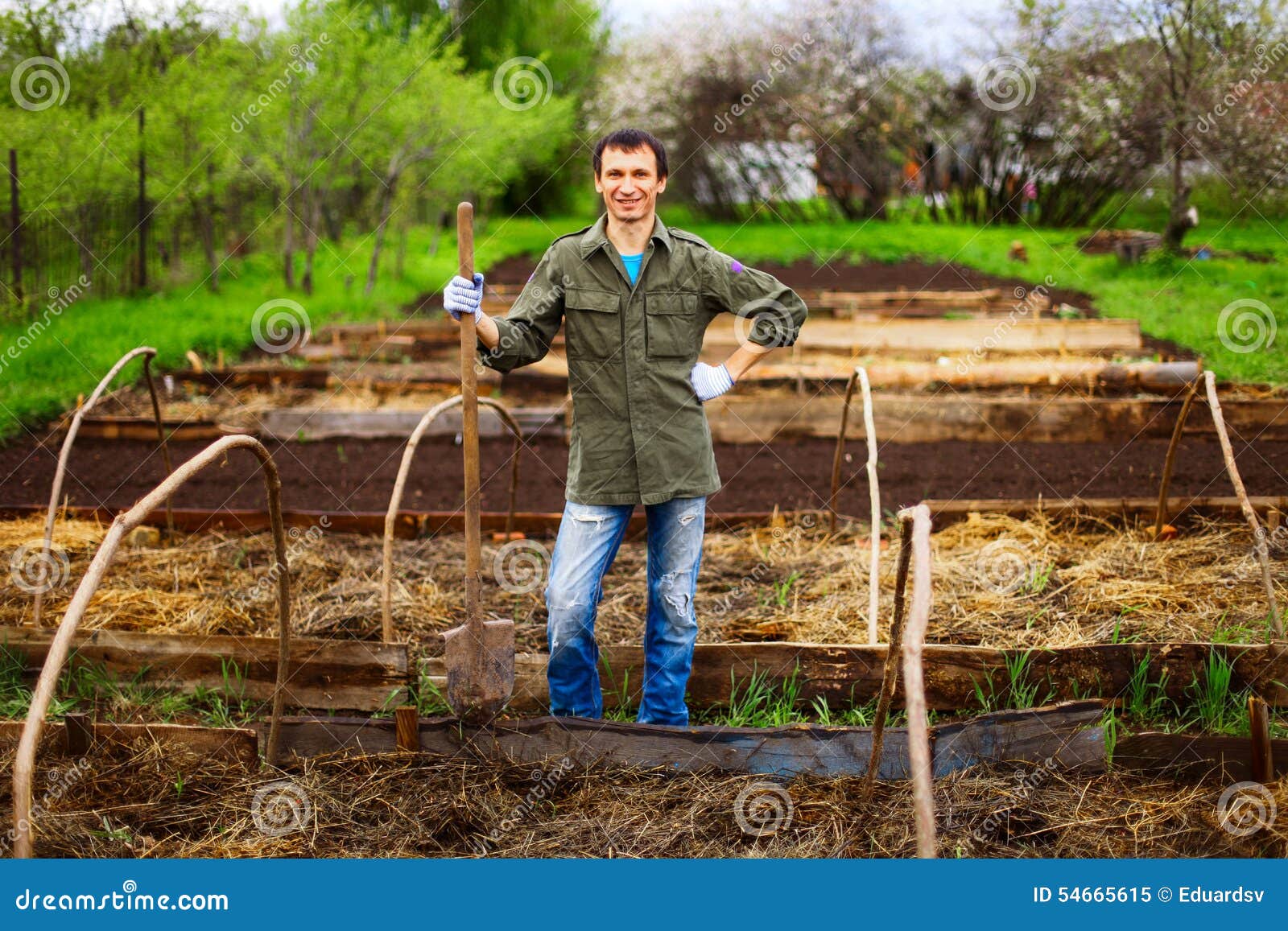 Gardener happy. stock image. Image of outdoors, happy - 54665615