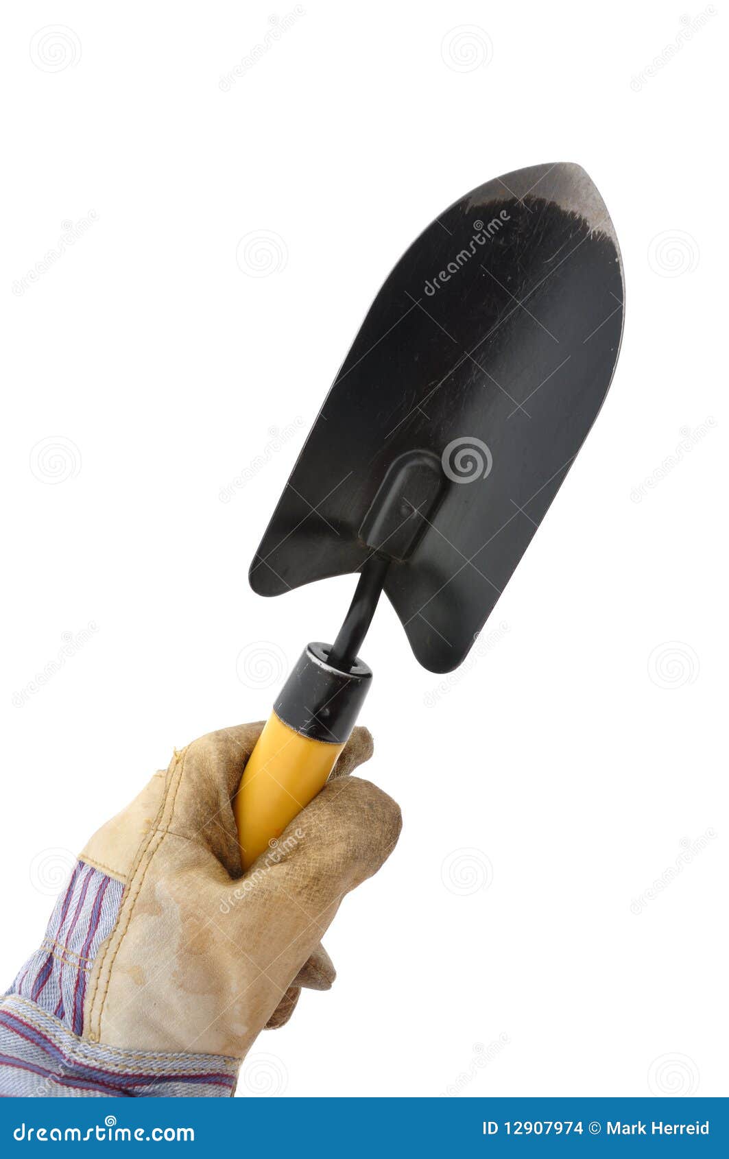 Gardener Holding a Trowel stock photo. Image of yellow - 12907974