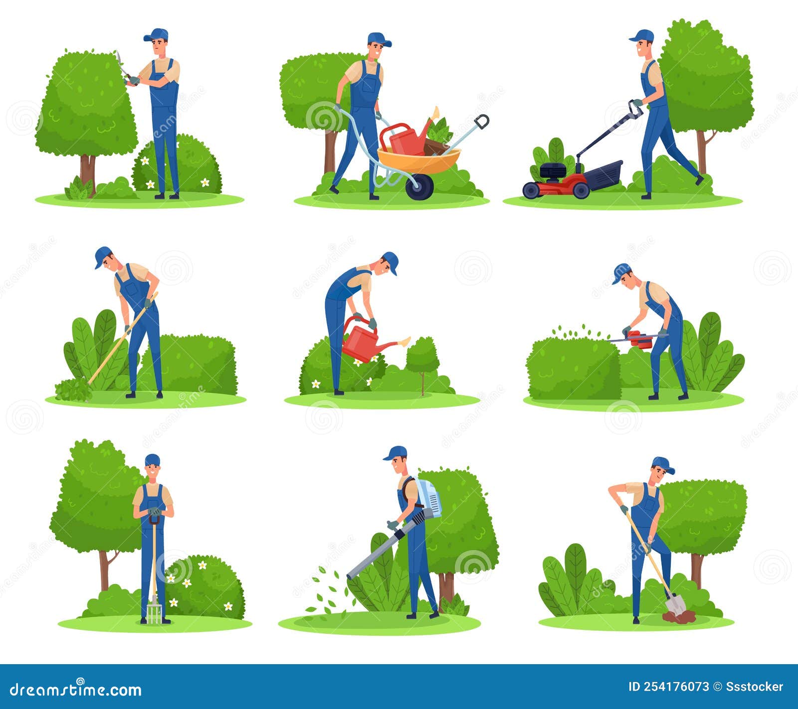 Gardener Maintenance Backyard. Man Pruning Garden Hedge Plant, Trim ... Gardener Maintenance Backyard. Man Pruning Garden Hedge Plant, Trim ...