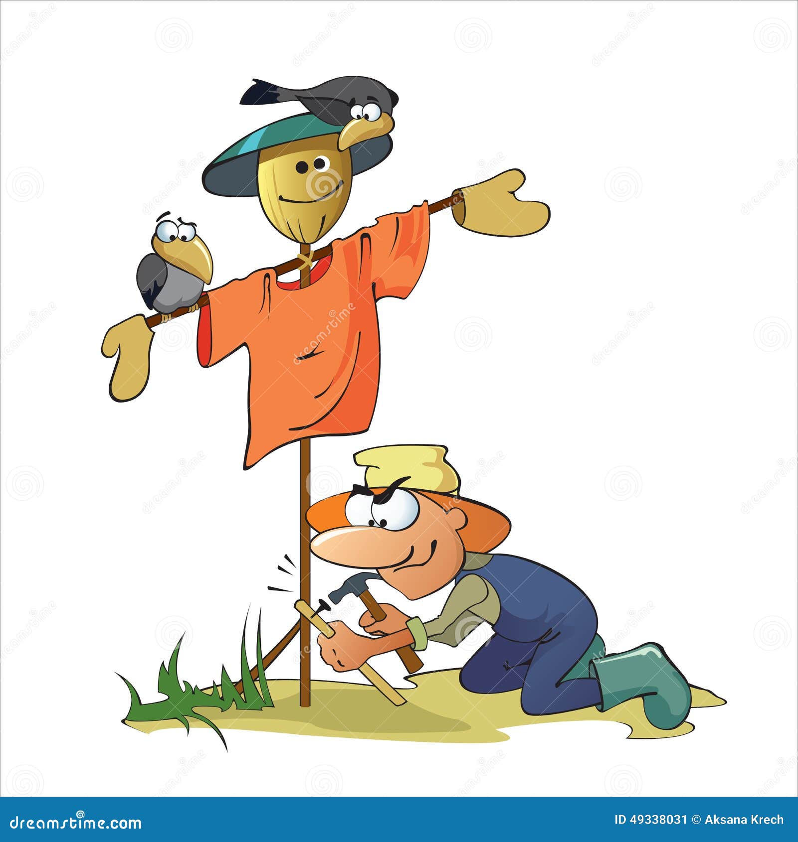 Man Who Is Angry At The Scarecrow Cartoon Vector | CartoonDealer.com ...