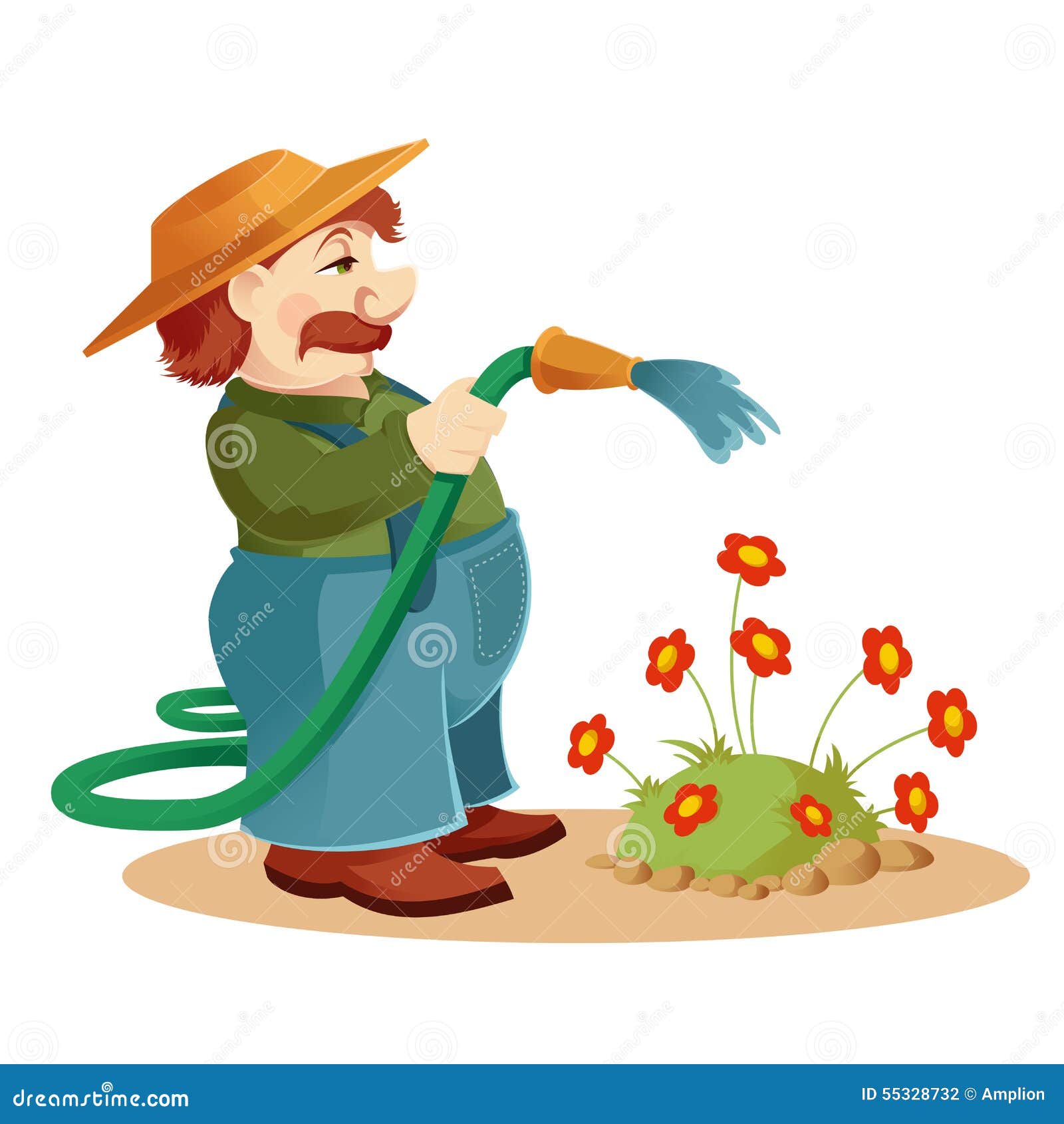 Gardener man stock vector. Illustration of agriculture - 55328732