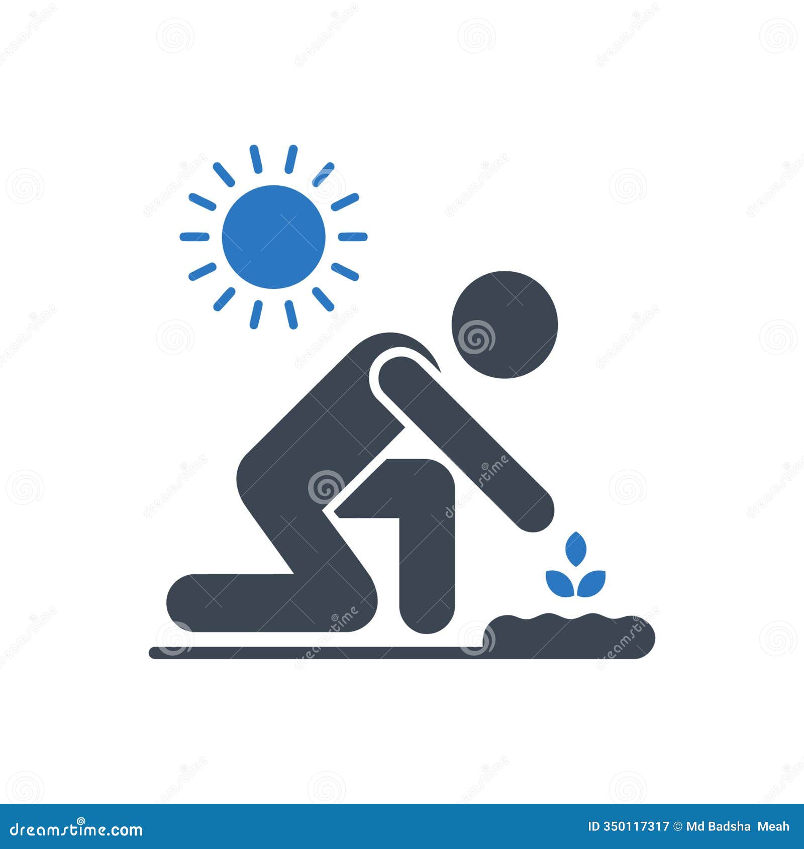 Gardener Planting Seedling Icon Stock Vector - Illustration of planting ...