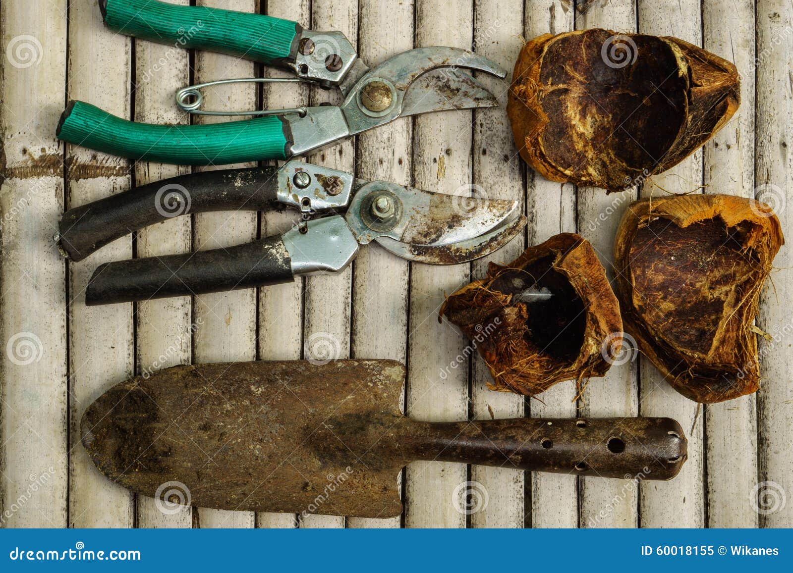 Gardener S Tools on Bamboo Floor Stock Image - Image of lawn, hobby ...