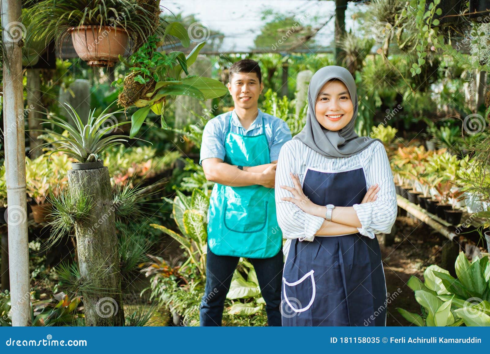 Gardener Team Working in the Garden Stock Image - Image of happy ...