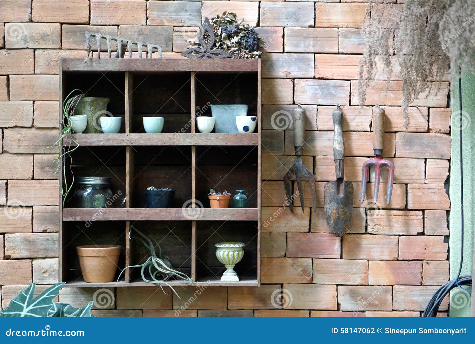 Gardener tools wall stock photo. Image of shovel, tools - 58147062