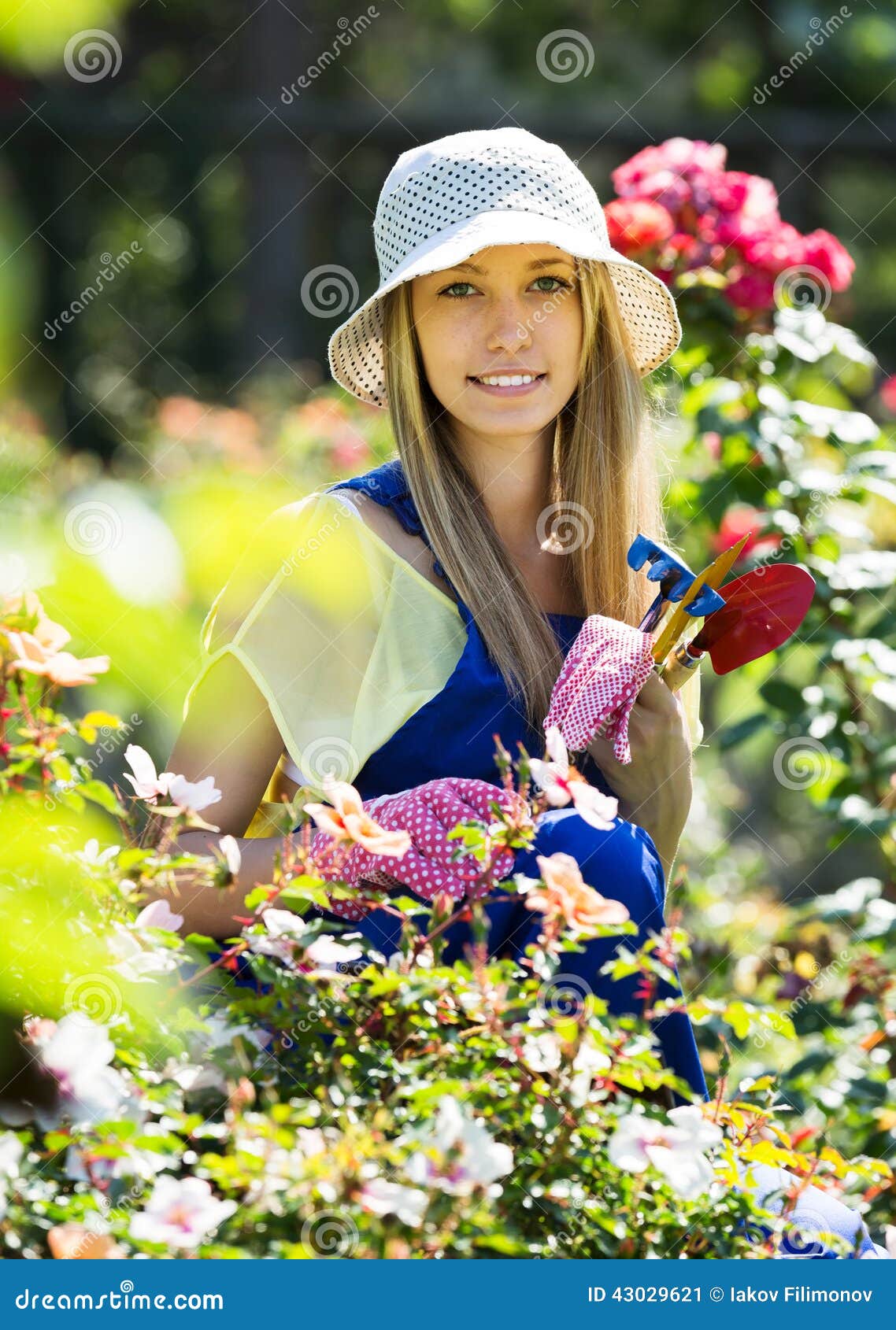 Gardener in Uniform in the Garden Stock Image - Image of leisure ...
