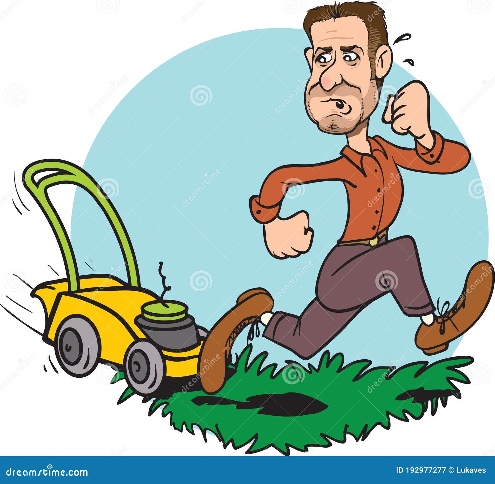 Gardener stock vector. Illustration of mowing, escape - 192977277