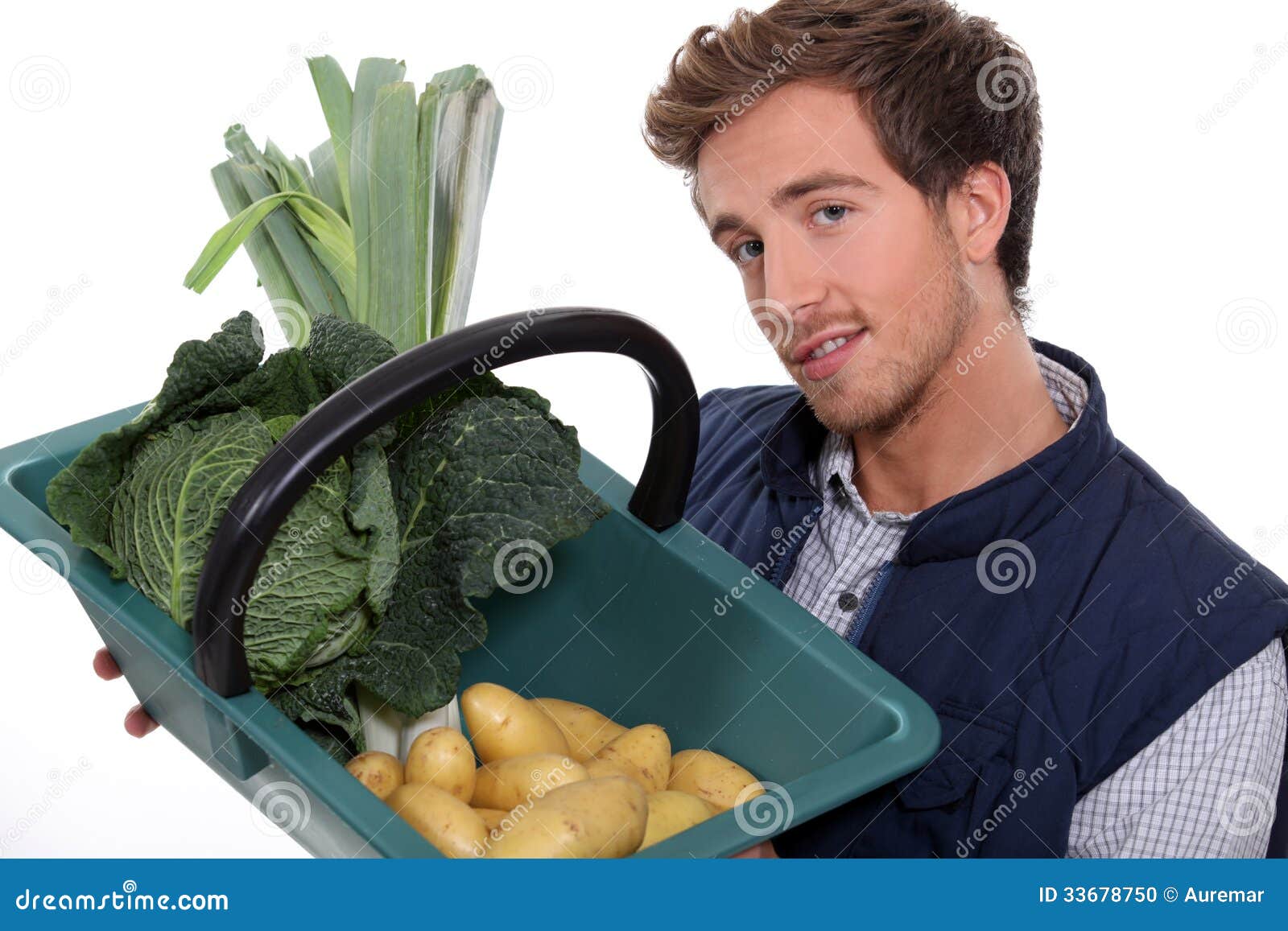 Gardener with vegetables stock photo. Image of meal, good - 33678750