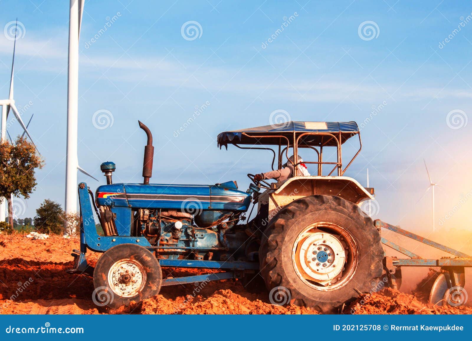 Gardeners are Using Tractors Plowing the Fields Stock Photo - Image of ...