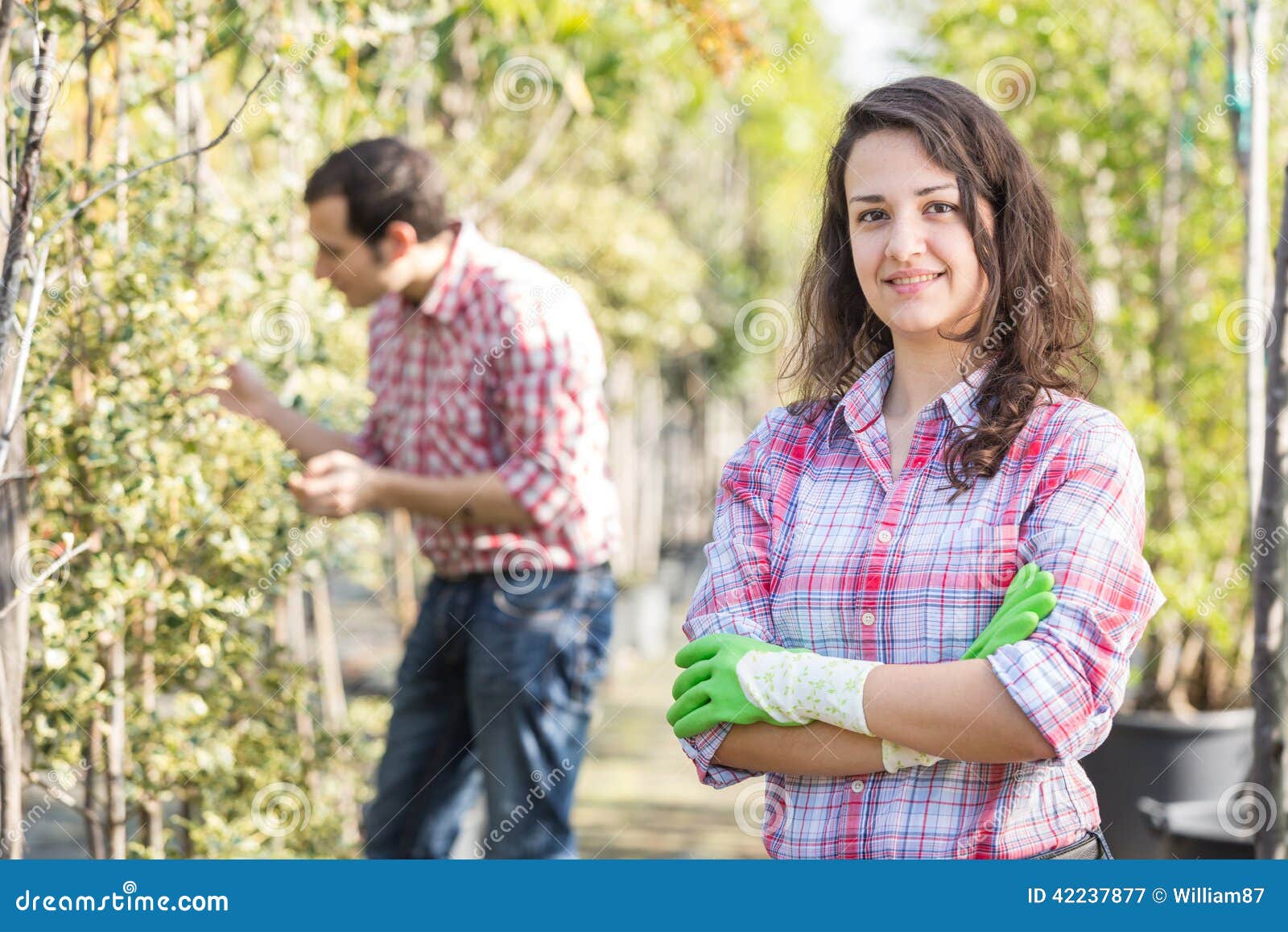 Gardeners at Work stock image. Image of gardening, gloves - 42237877