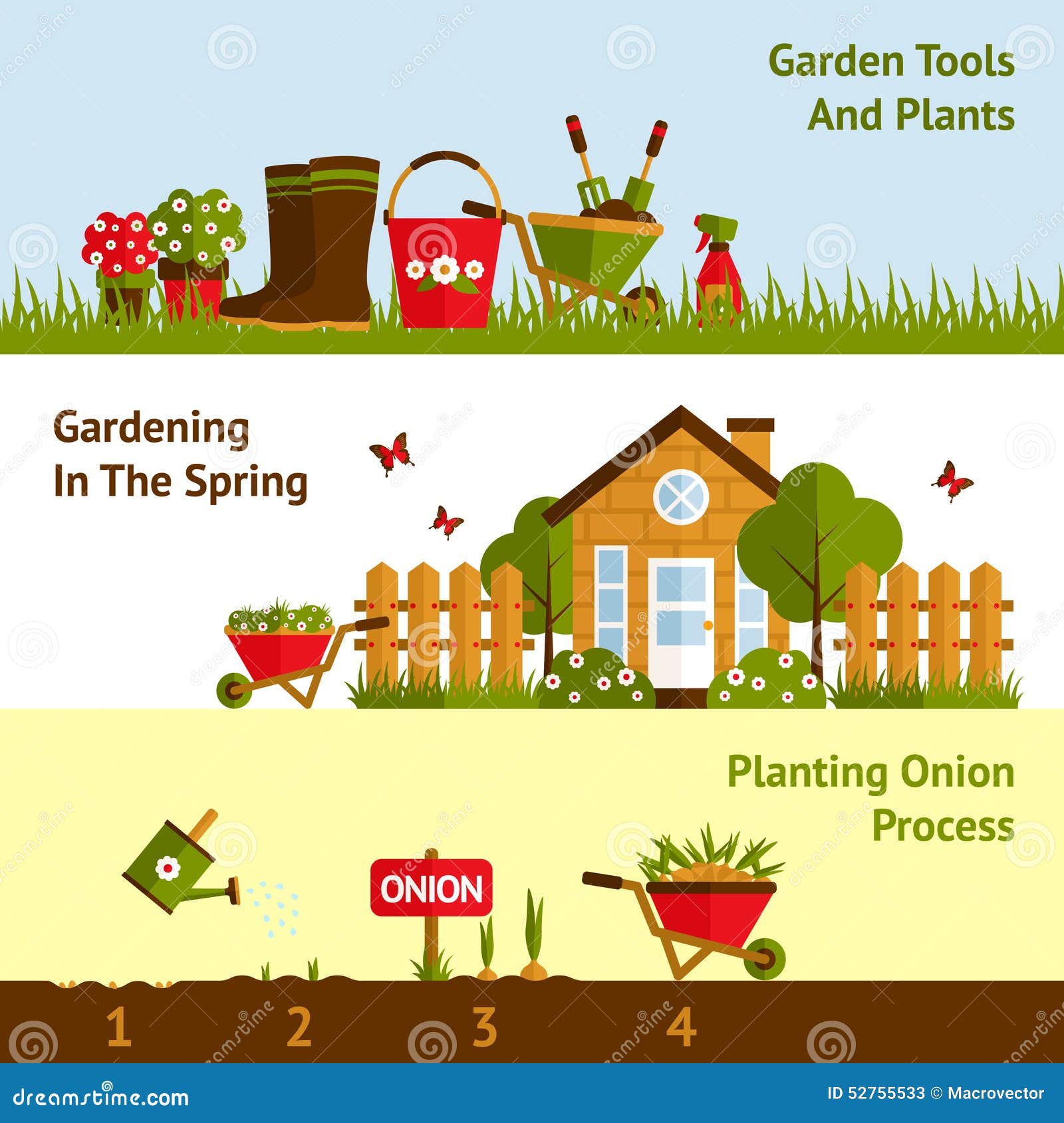 Gardening Banners Set stock vector. Illustration of business - 52755533