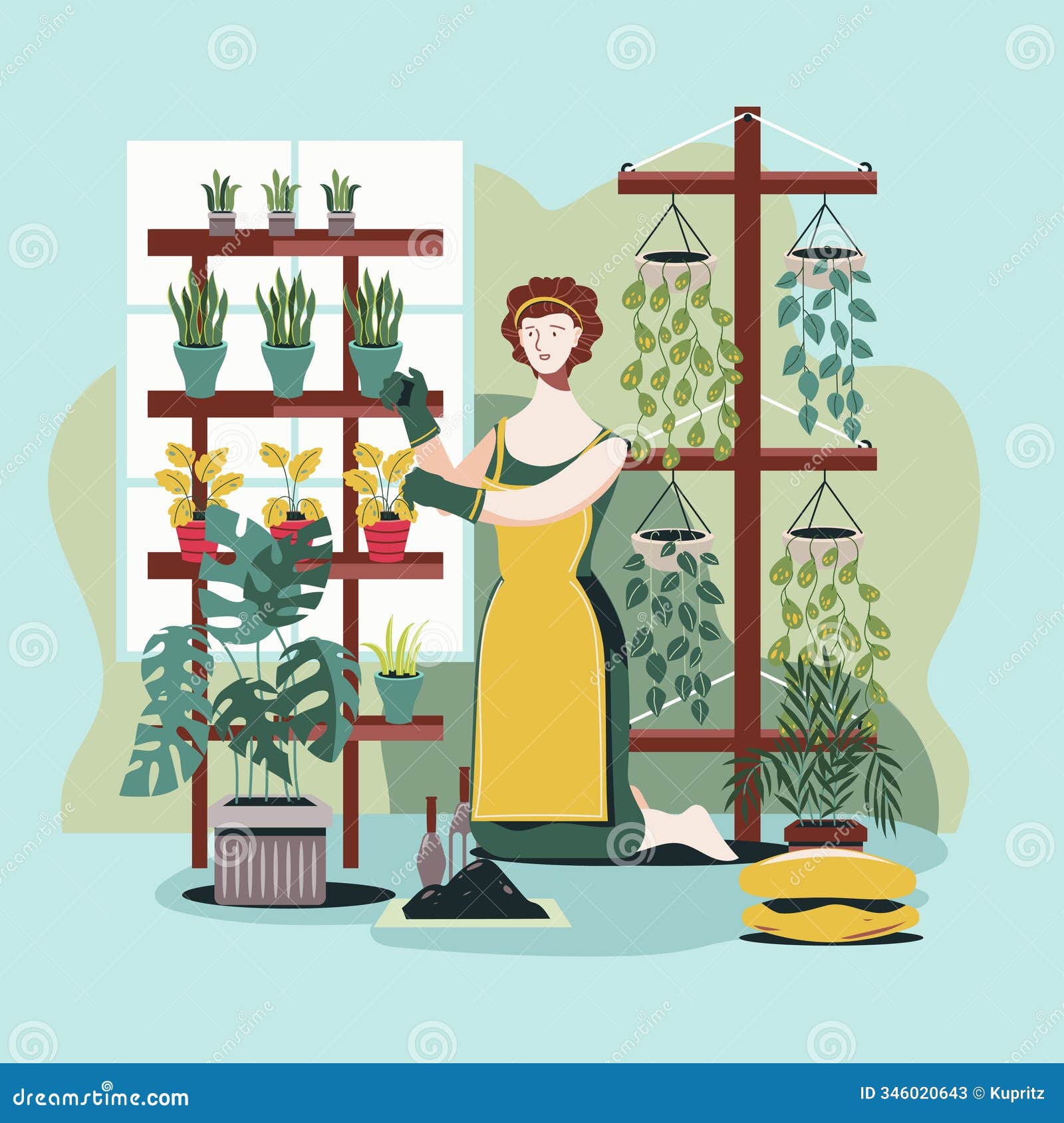 Woman Gardener Sprays Weedkiller And Pesticides On Plants To Speed Up ...