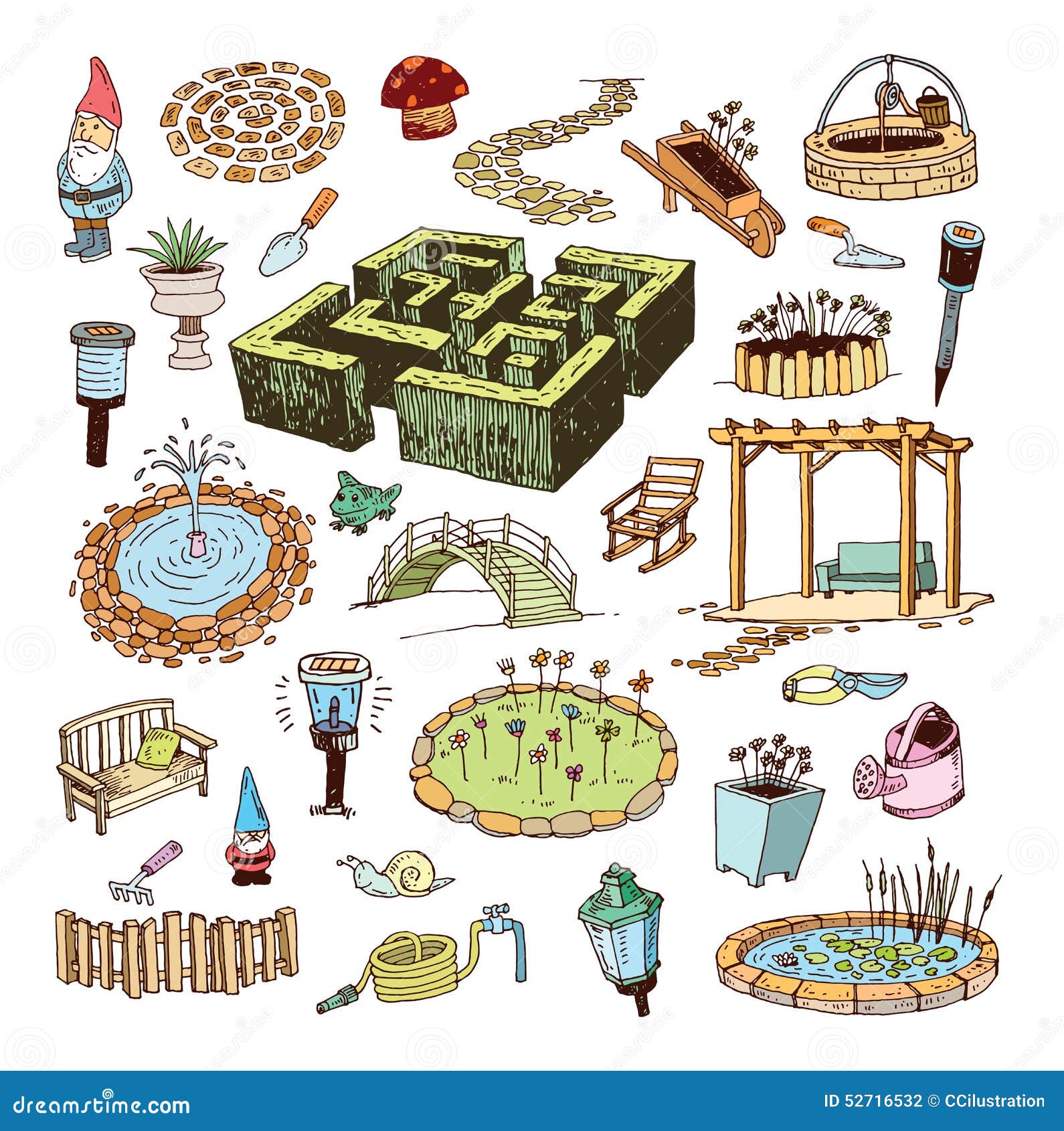 Gardening Element Decorations, Illustration Vector. Stock Vector ...