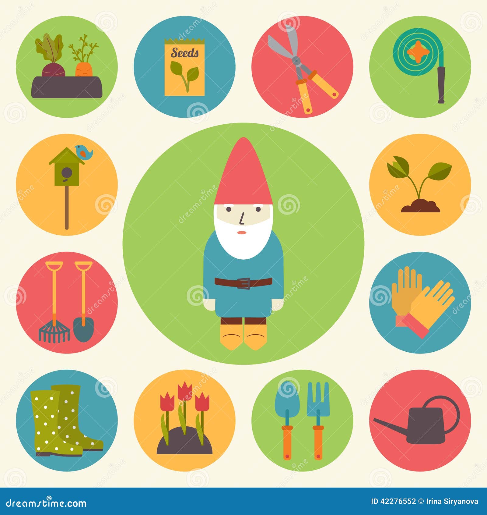 Gardening, Garden Vector Icons Set. Stock Vector - Illustration of ...