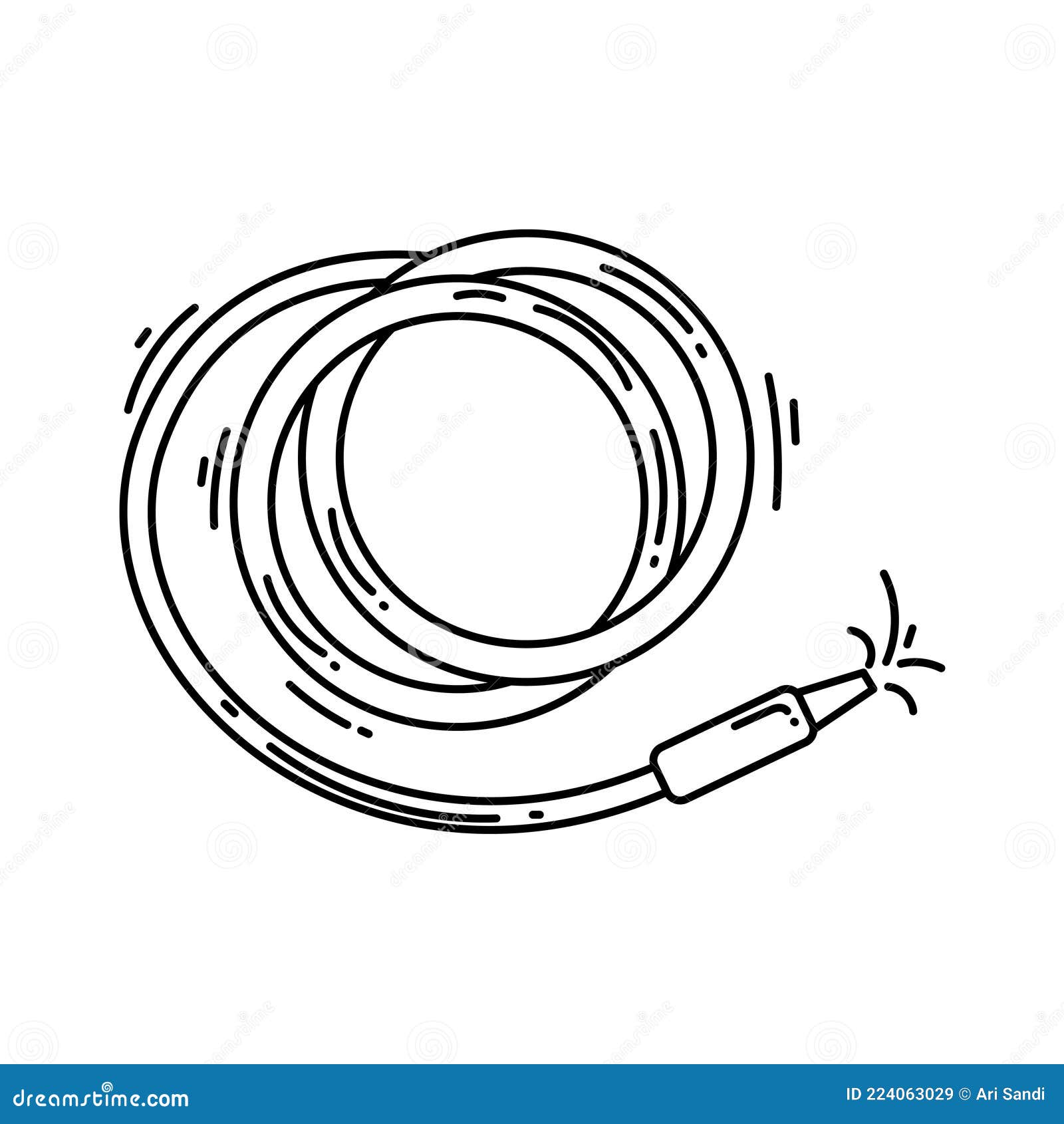 Gardening Hose Icon. Hand Drawn Icon Set, Outline Black, Doodle Icon ...