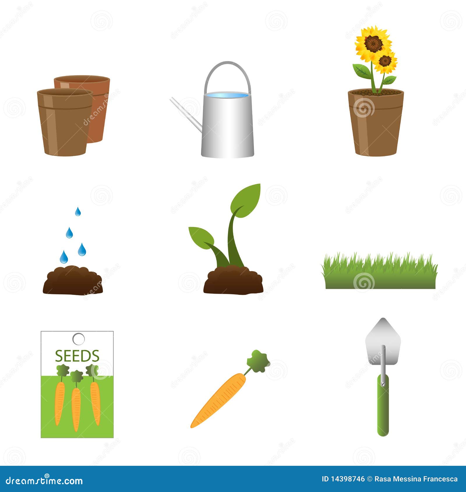 Gardening icons stock vector. Illustration of hobby, abstract - 14398746