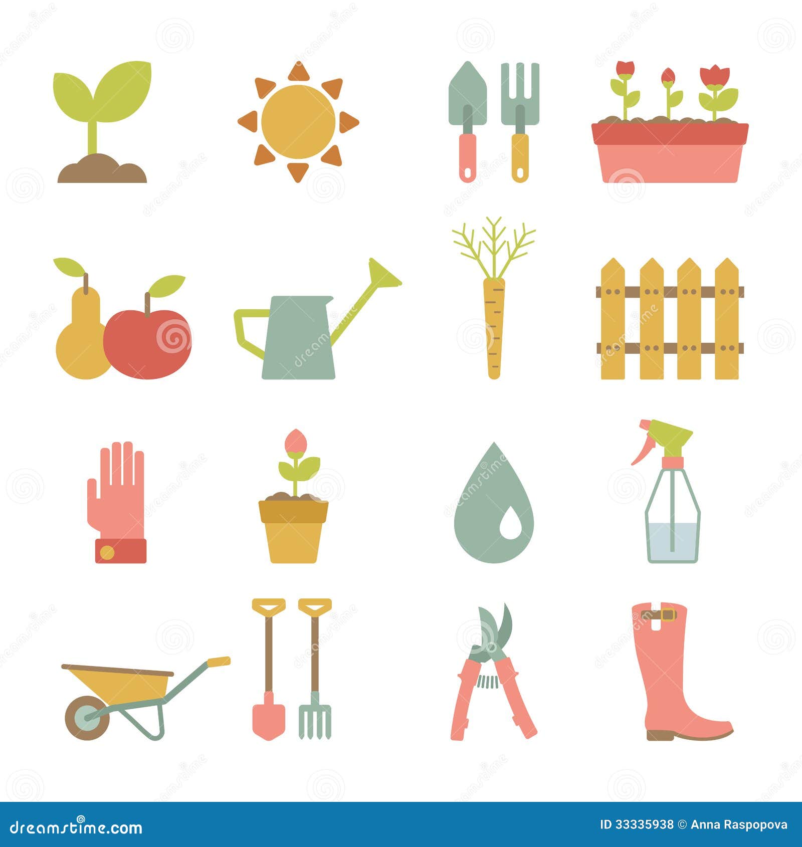 Gardening icons stock vector. Illustration of plantation - 33335938