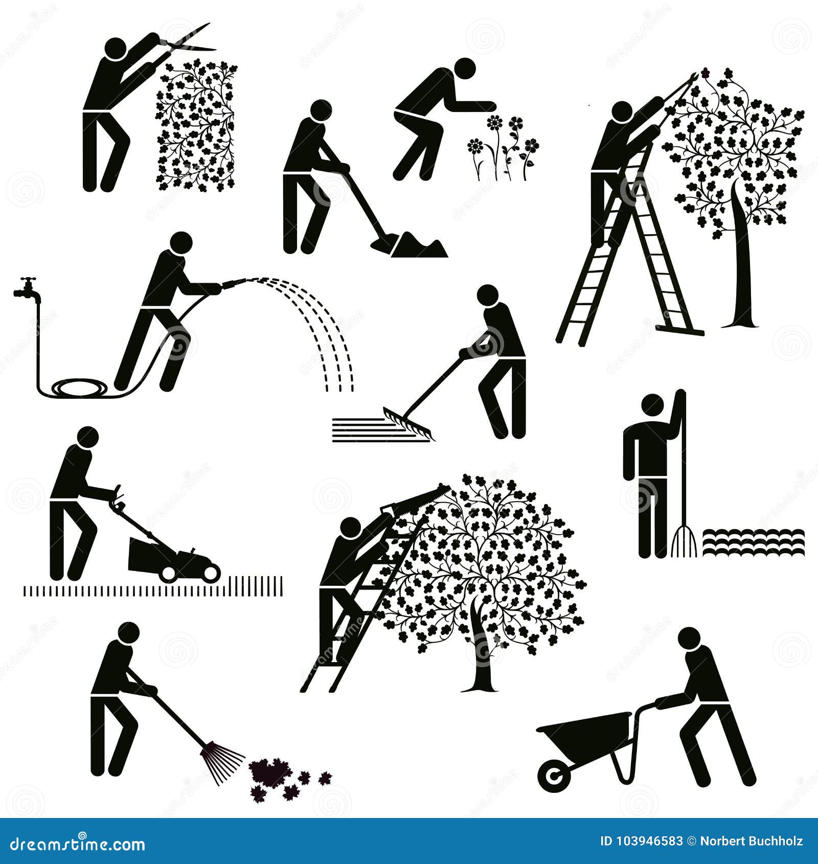 Gardening illustrations stock vector. Illustration of gardening - 103946583