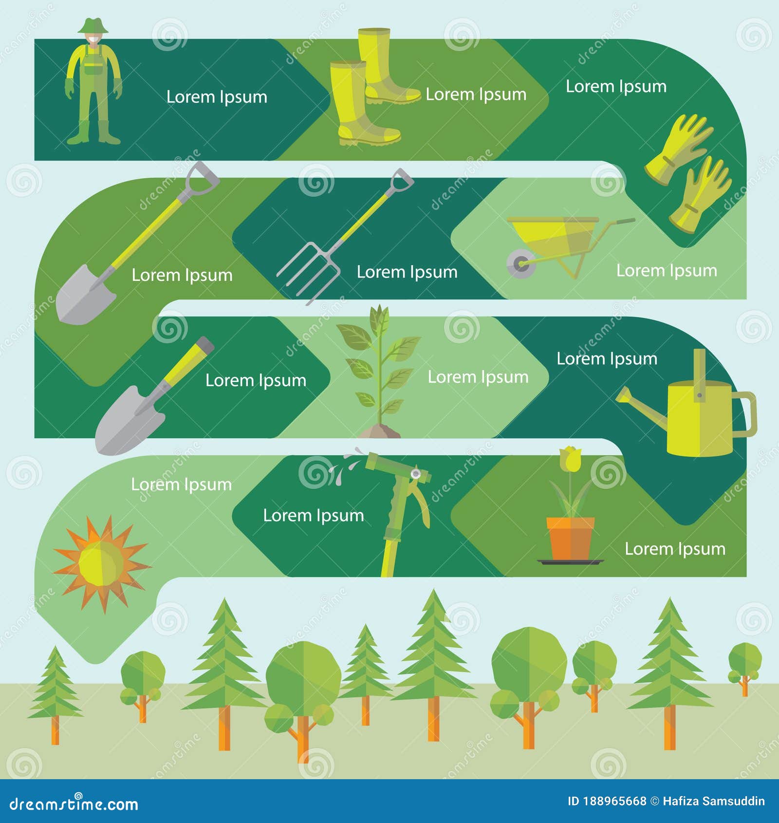 Gardening Infographic. Vector Illustration Decorative Design Stock ...