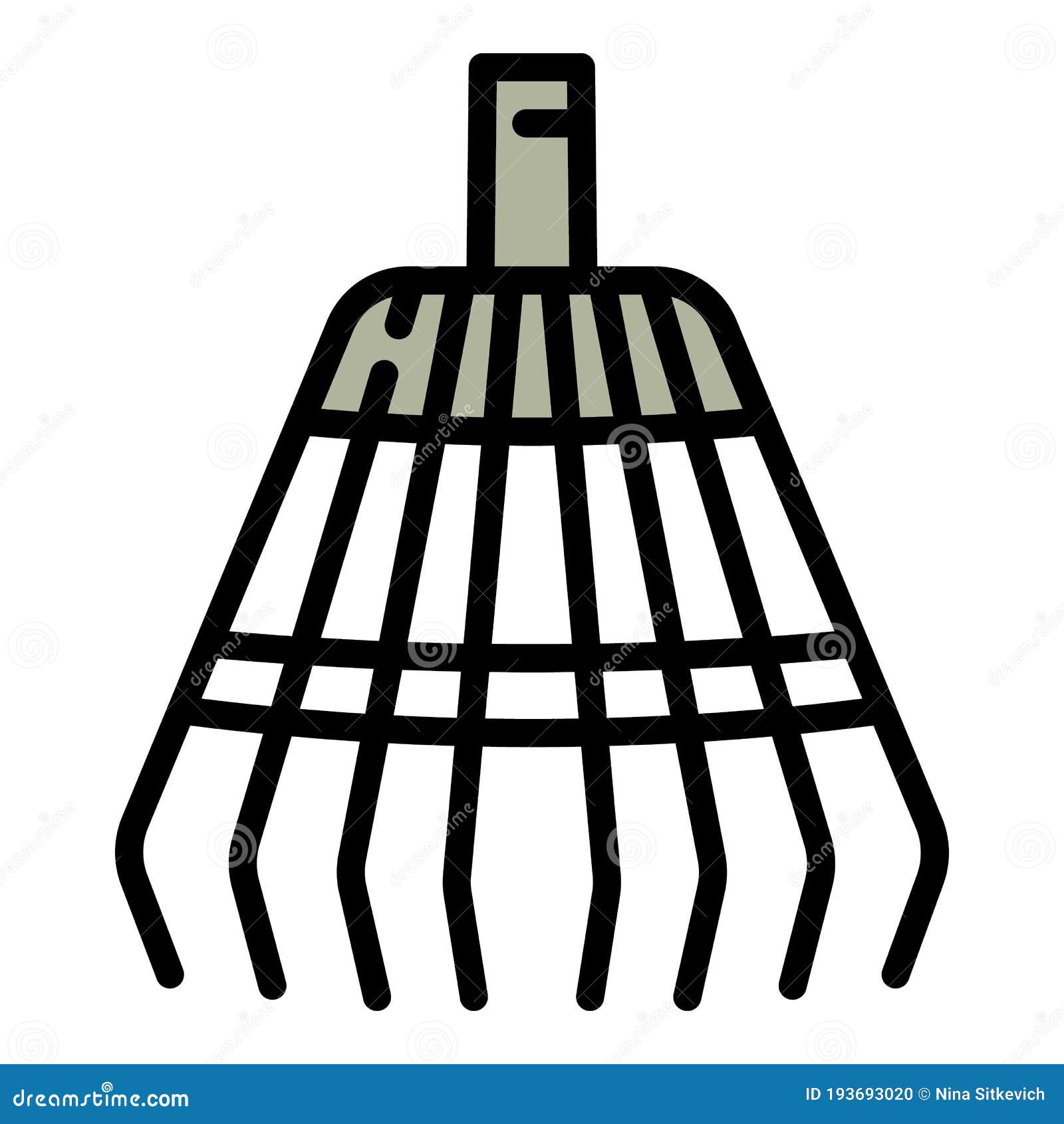Gardening Leaf Rake Icon, Outline Style Stock Vector - Illustration of ...