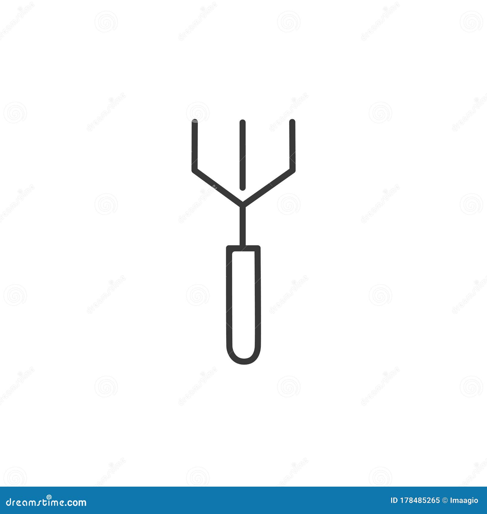 Gardening Rake. Outline Icon. Tool Vector Illustration Stock Vector ...