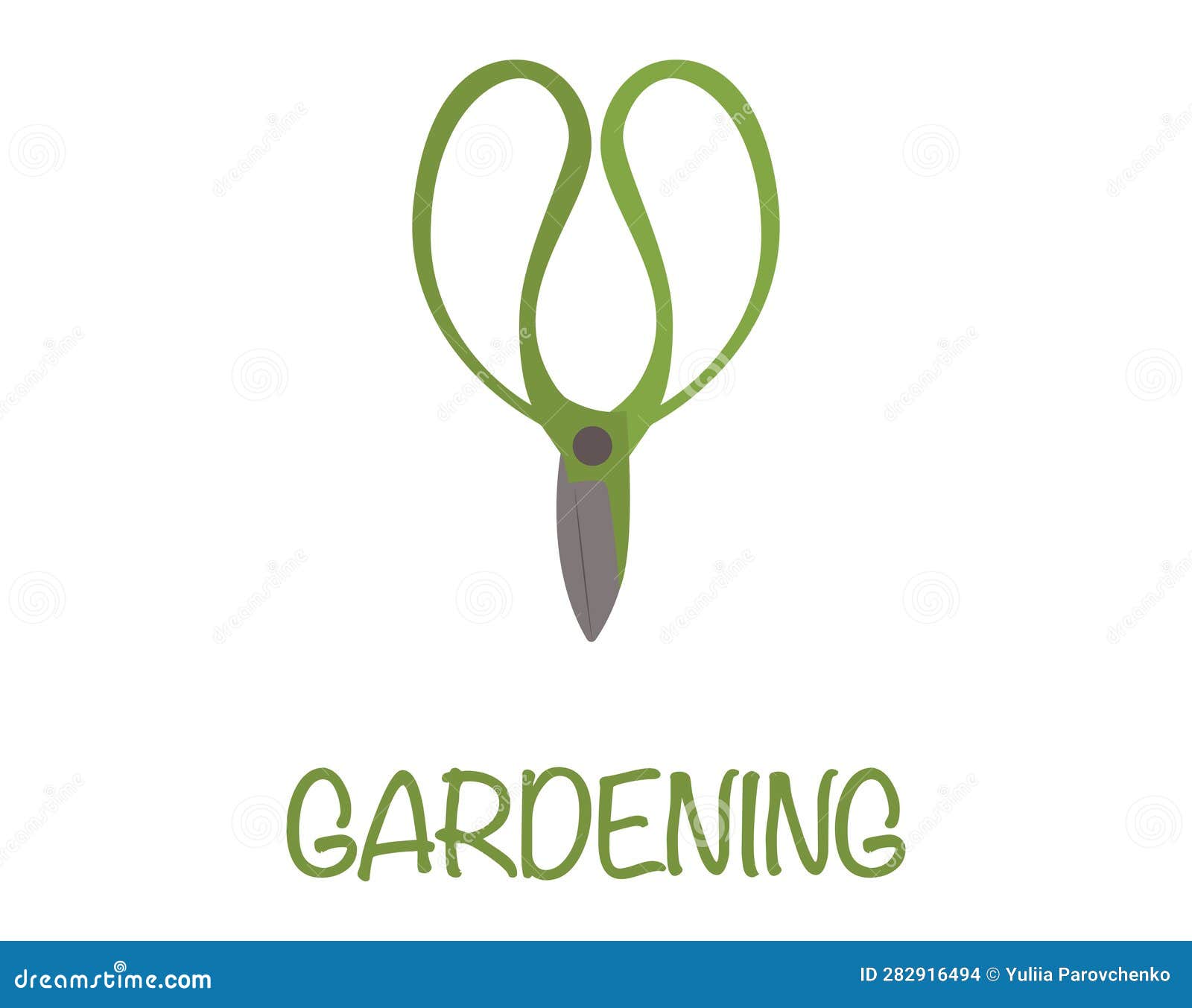 Gardening Scissors with Slogan in Green Color. Stock Vector ...