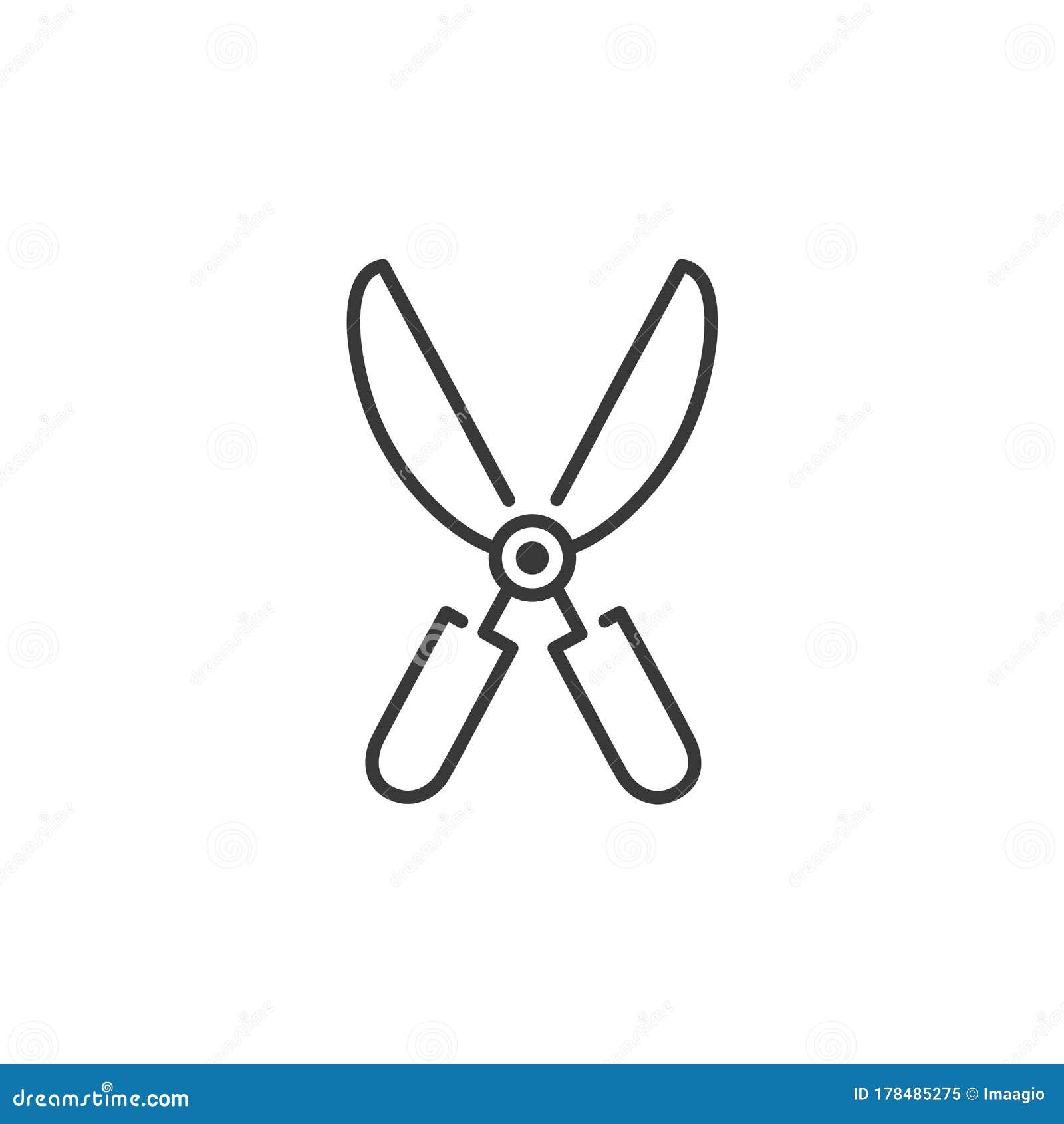Gardening Shears. Outline Icon. Tool Vector Illustration Stock Vector ...
