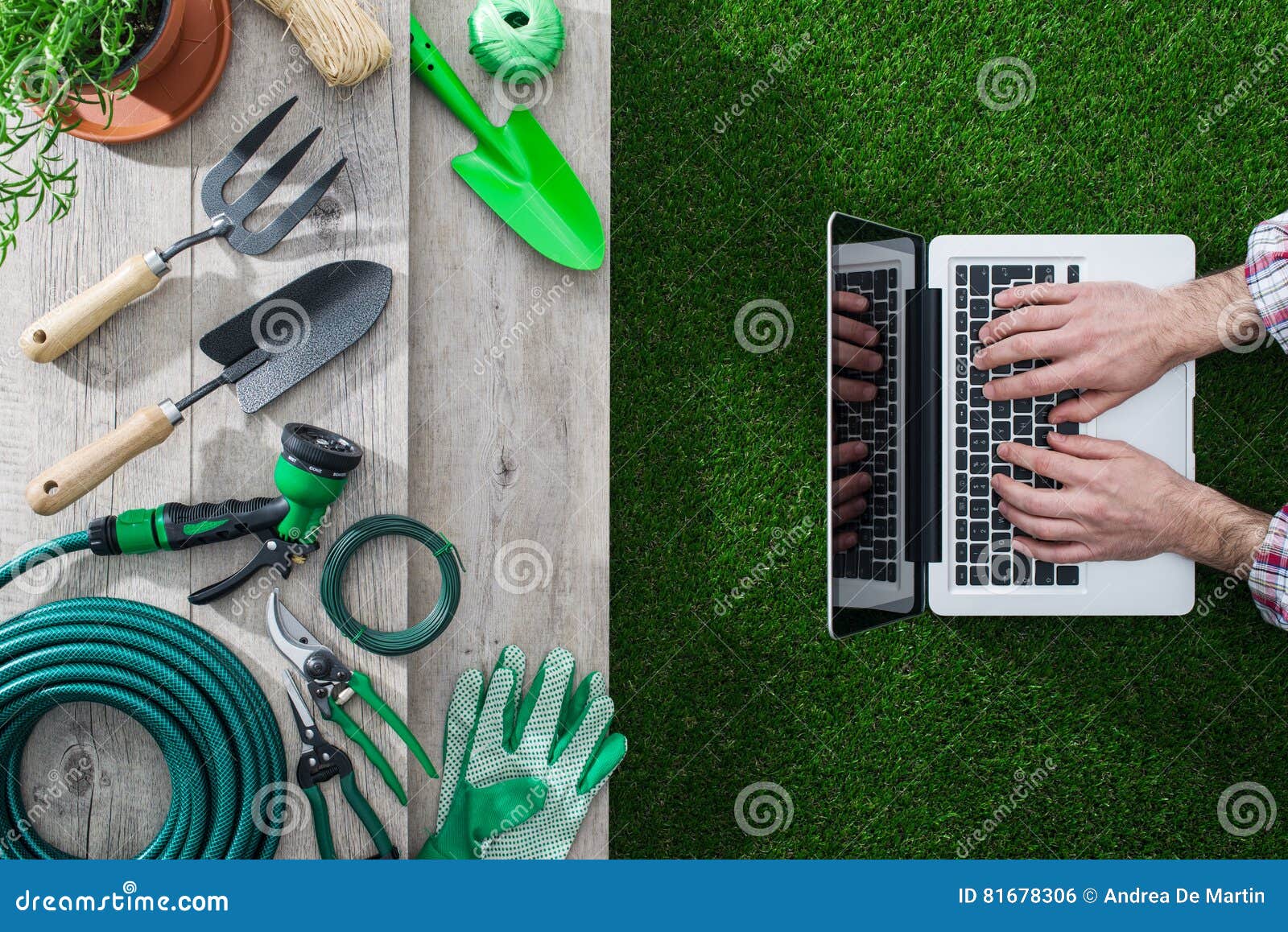 Gardening and technology stock photo. Image of internet - 81678306