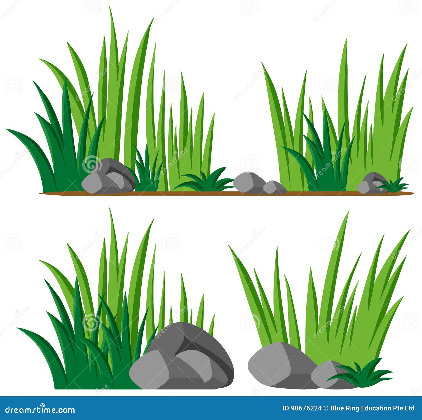 Gardening Theme with Seamless Grass Stock Vector - Illustration of ...