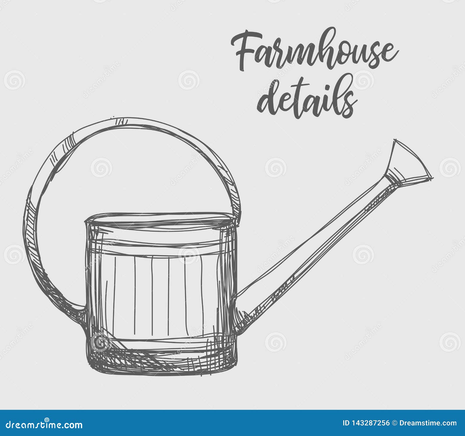 Gardening Tool, Vintage Hand Drawn Rake, Vector Stock Vector ...