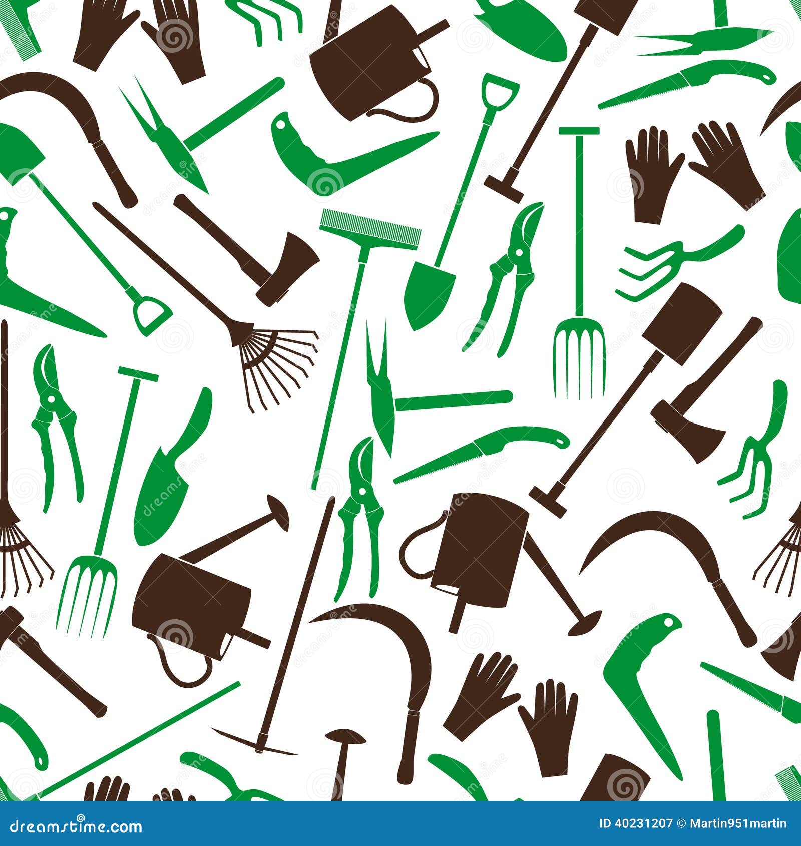 Gardening Tools Color Pattern Eps10 Stock Vector - Illustration of ...