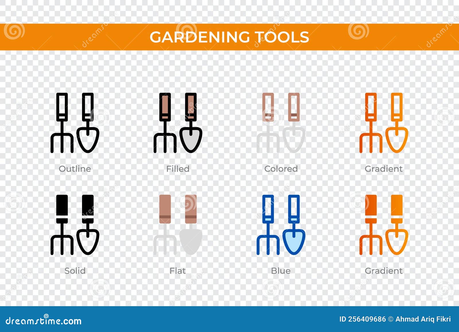 Gardening Tools Icon in Different Style. Gardening Tools Vector Icons Designed in Outline, Solid ...