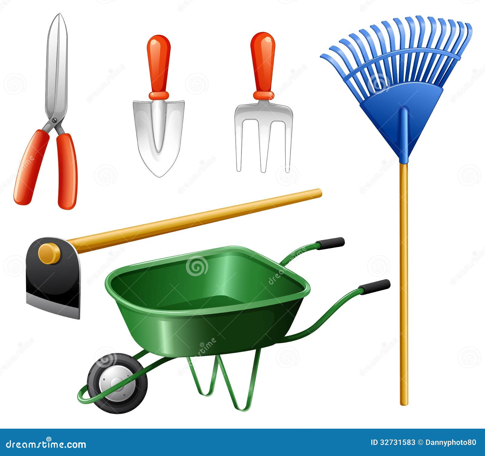 Gardening Tools Landscape Concept, Cartoon Style | CartoonDealer.com ...