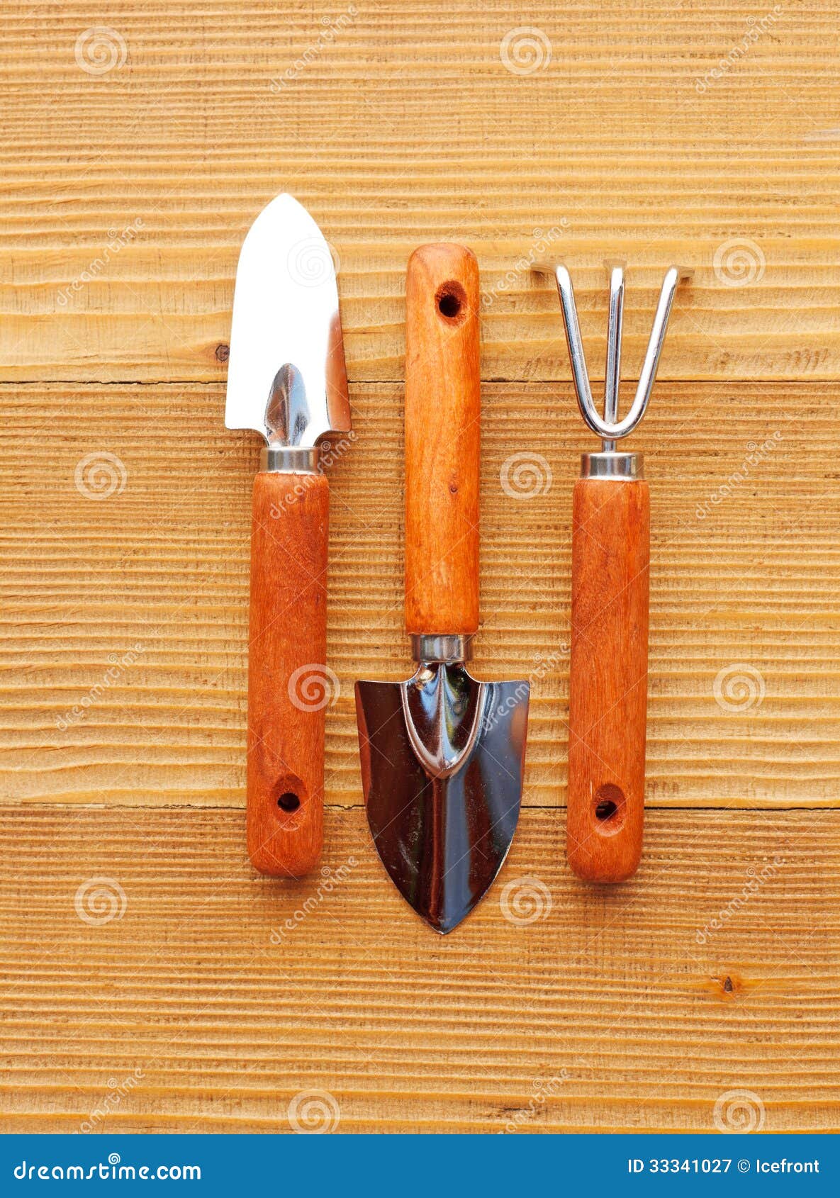 Gardening Tools on Wooden Background Stock Image - Image of rake ...